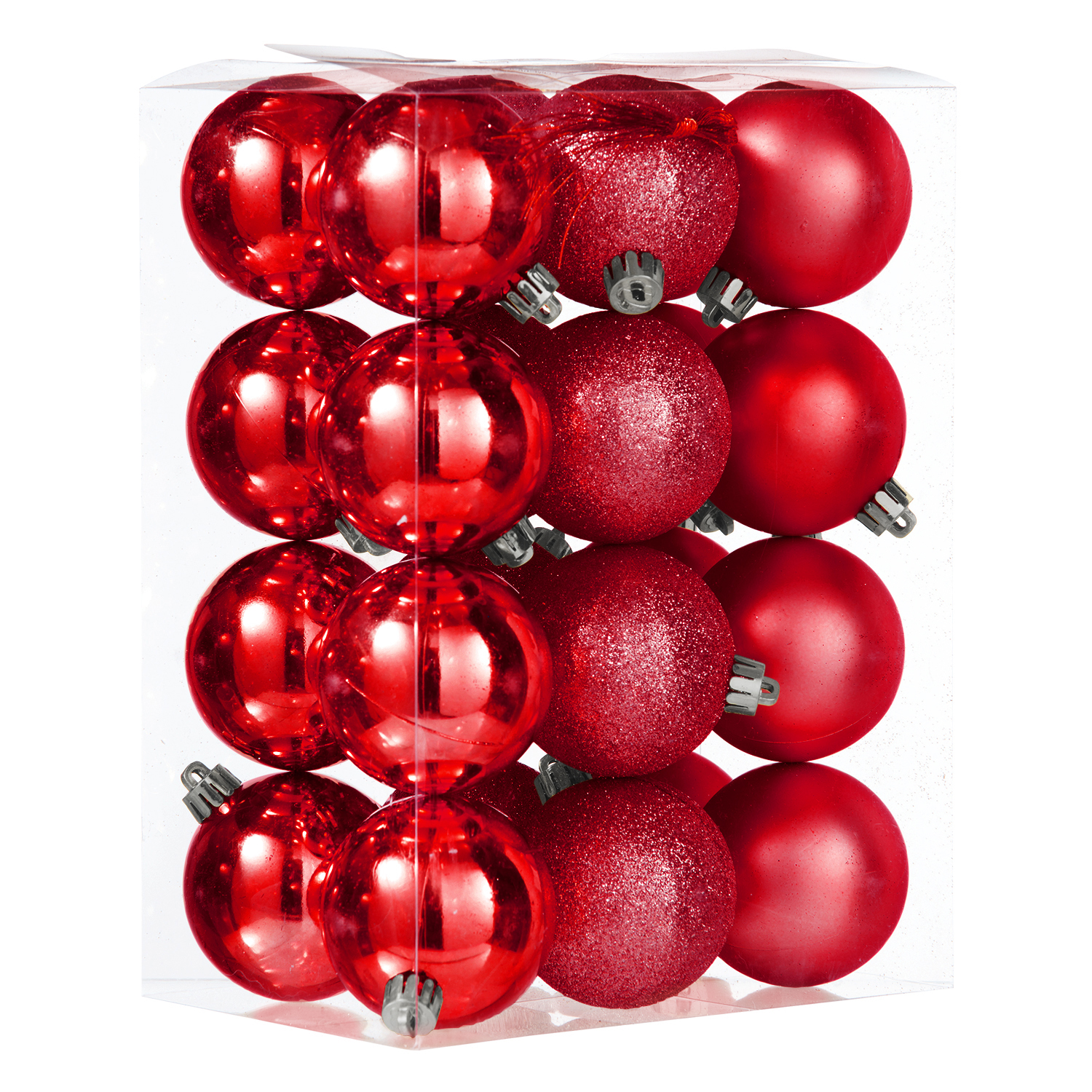 Set Esferas Christmas Accents 5 cm Rojo 24 Piezas | DelSol