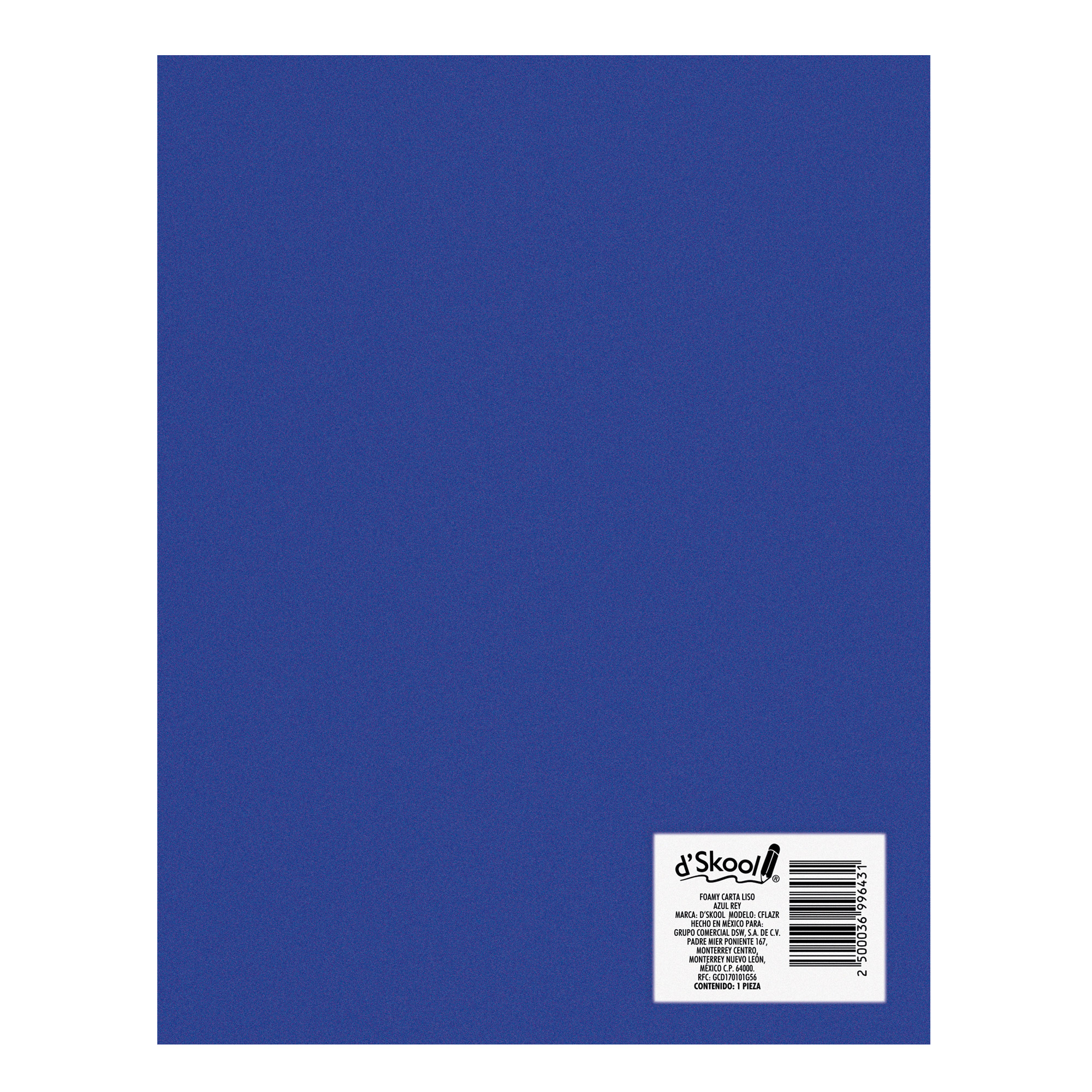 Foamy Liso d'Skool Tamaño Carta Azul Rey | DelSol