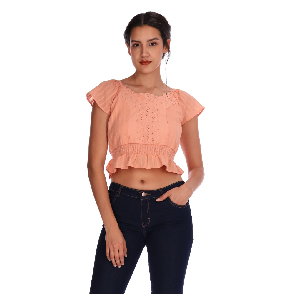 Blusa Red Sky Mujer Smock En Cintura Manga Corta | DelSol