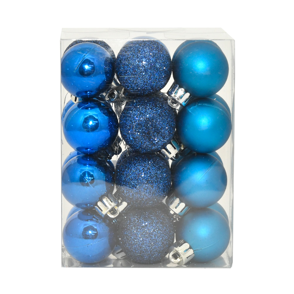 Set de Esferas Christmas Accents 3 cm Azul Rey 24 Piezas | DelSol