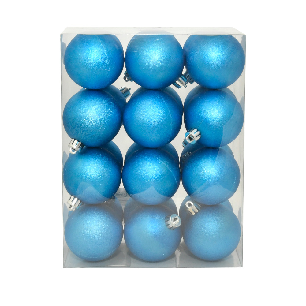 Esferas Christmas Accents 6 cm Azul Claro 24 Piezas | DelSol