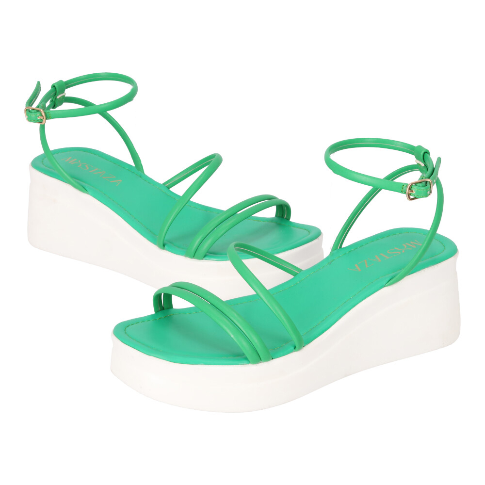 Sandalia Con Plataforma Tiras Frontales Suela En Contraste | DelSol