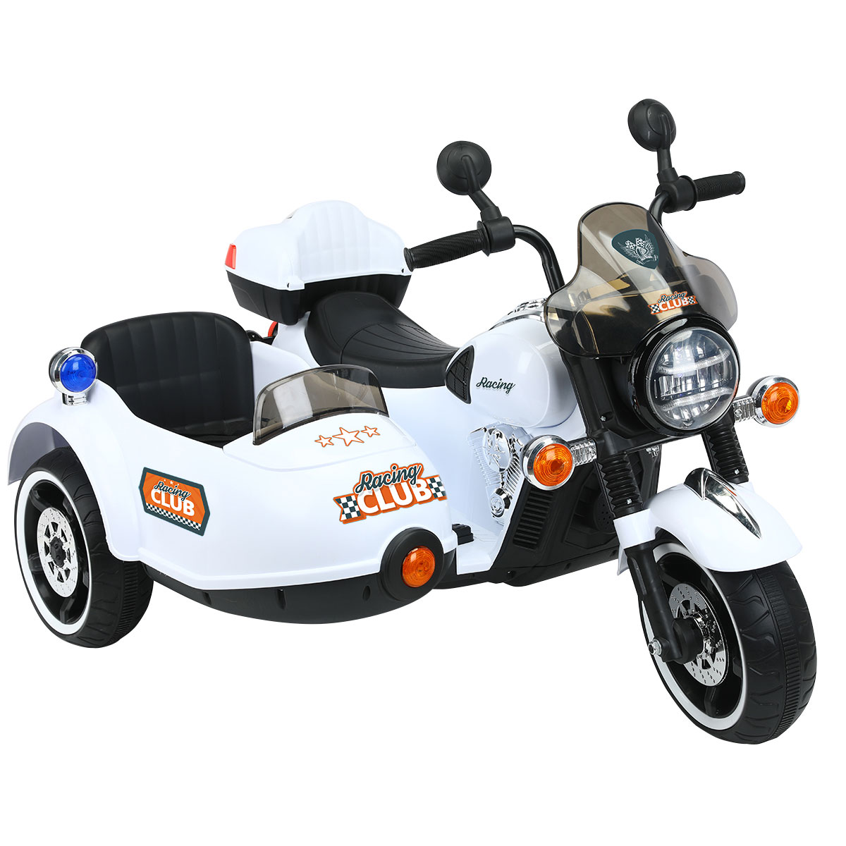 Motocicleta con Sidecar Montable Street Riders Recargable Blanco | DelSol