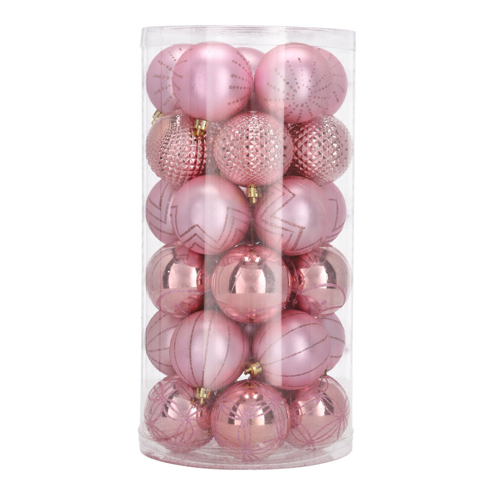 Esferas Christmas Accents 6 cm Rosa y Rose Gold 30 Piezas | DelSol
