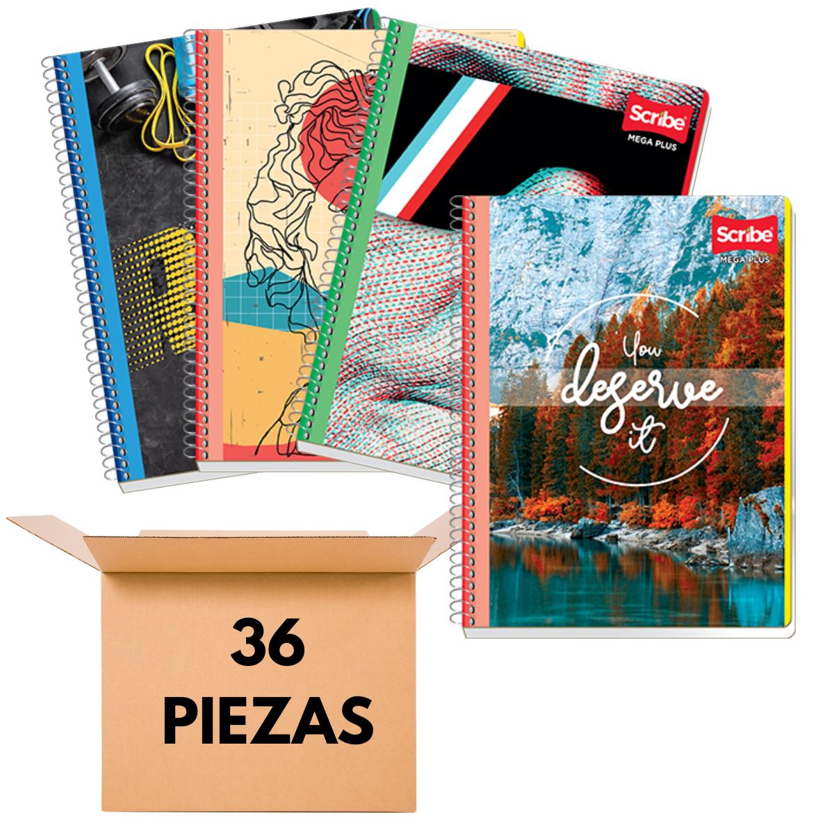 Caja 36 Cuadernos Profesionales Scribe Mega Plus Cuadro Grande de 100 ...