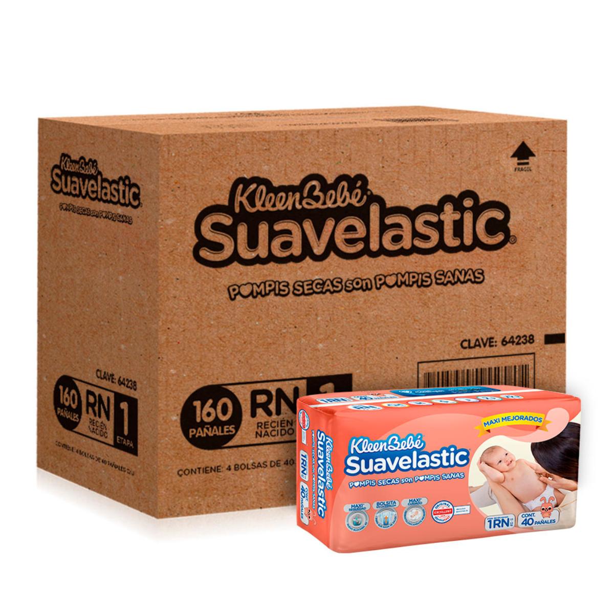Caja de Pañales KleenBebé Suavelastic Etapa 1 RN 160 Piezas | DelSol