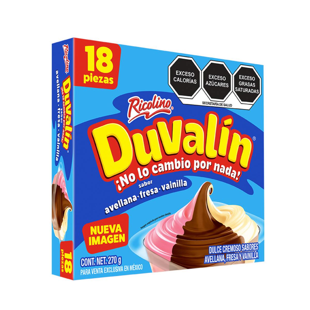Dulce Cremoso Duvalin Ricolino Trisabor 18 Piezas | DelSol