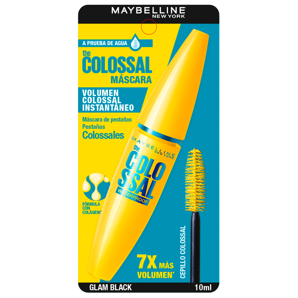 Máscara de Pestañas Maybelline The Colossal Waterproof Glam Black 10 ml ...