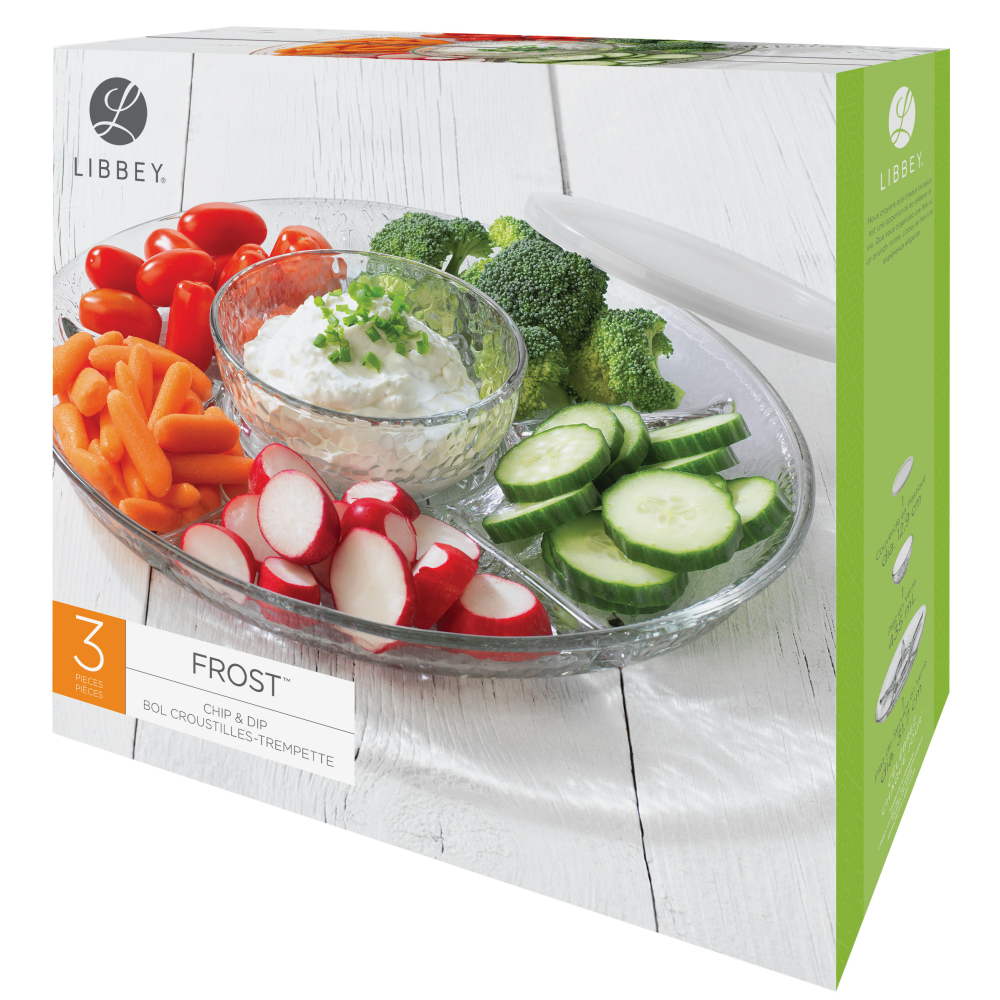 Juego Botanero Libbey Frost 3 Piezas | DelSol