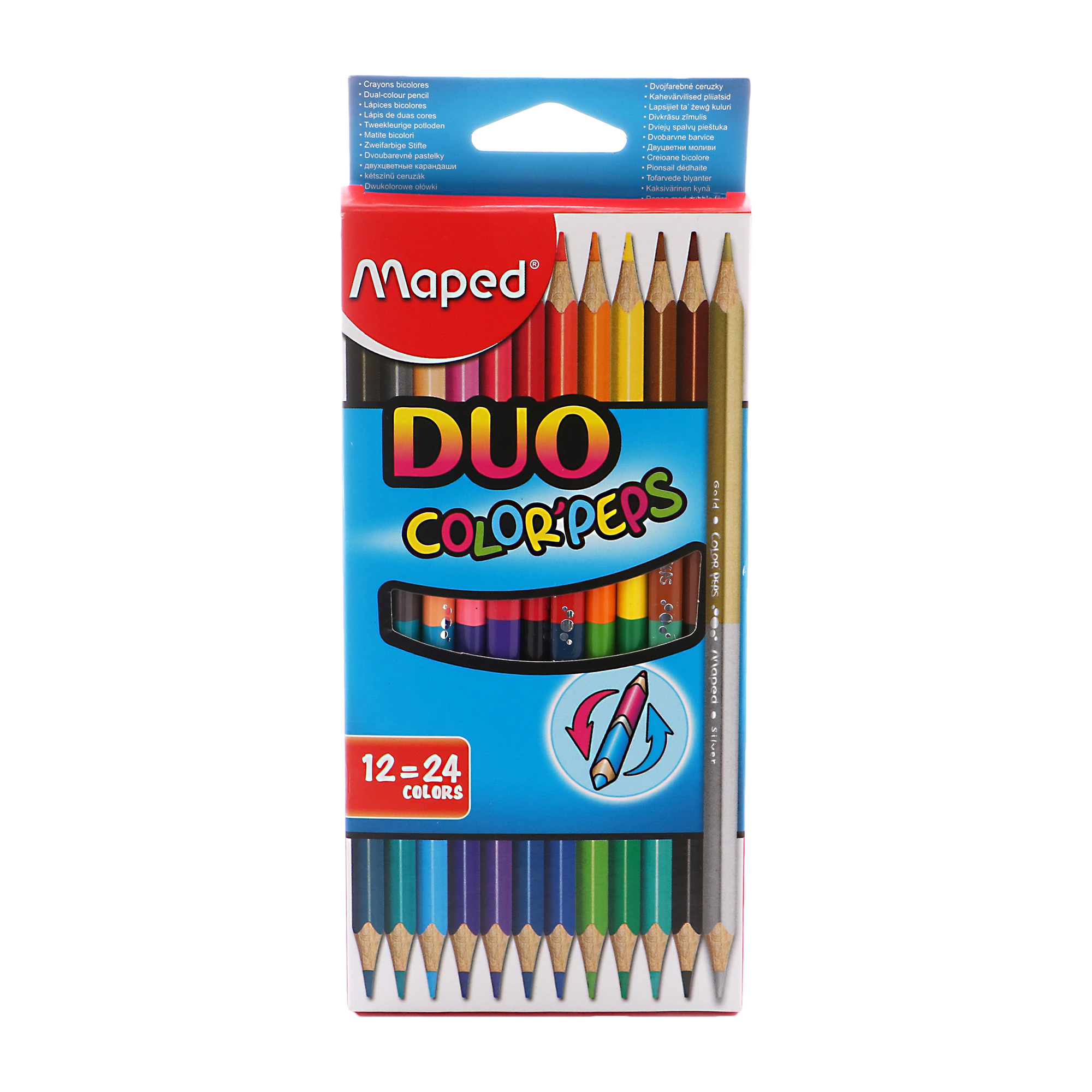 Lápices De Colores Maped Duo Color'Peps Triángulares 12 Piezas | DelSol