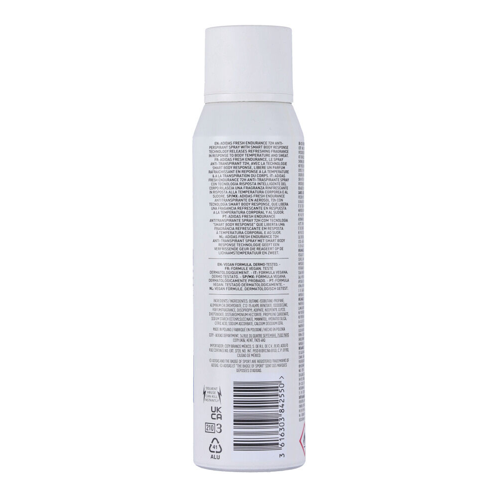 Antitranspirante en Spray Adidas Fresh Endurance White 150 ml | DelSol