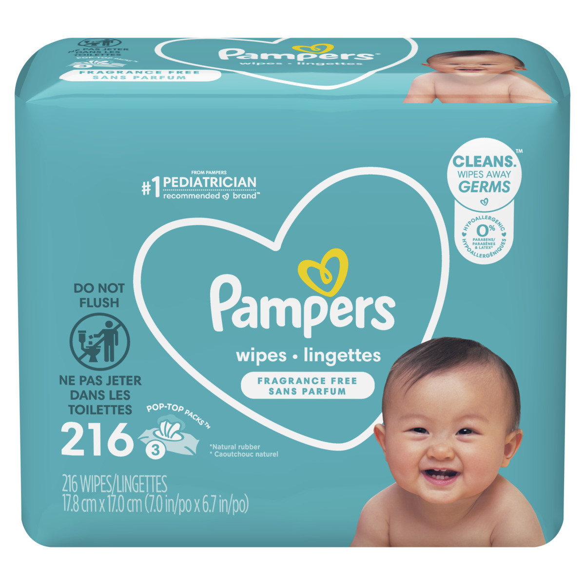 Toallitas Húmedas Bebé Pampers Baby Sin Aroma 216 piezas | DelSol