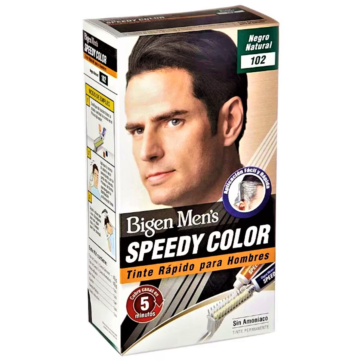 Tinte para Cabello Bigen Men’s Speedy Negro Natural 102 | DelSol