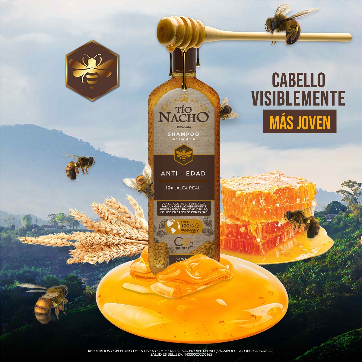 Shampoo Tío Nacho Anti Edad Jalea Real 1 L | DelSol