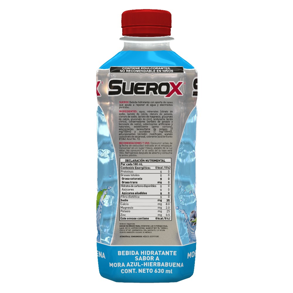 Bebida Hidratante Suerox Mora Azul - Hierbabuena 630 ml | DelSol