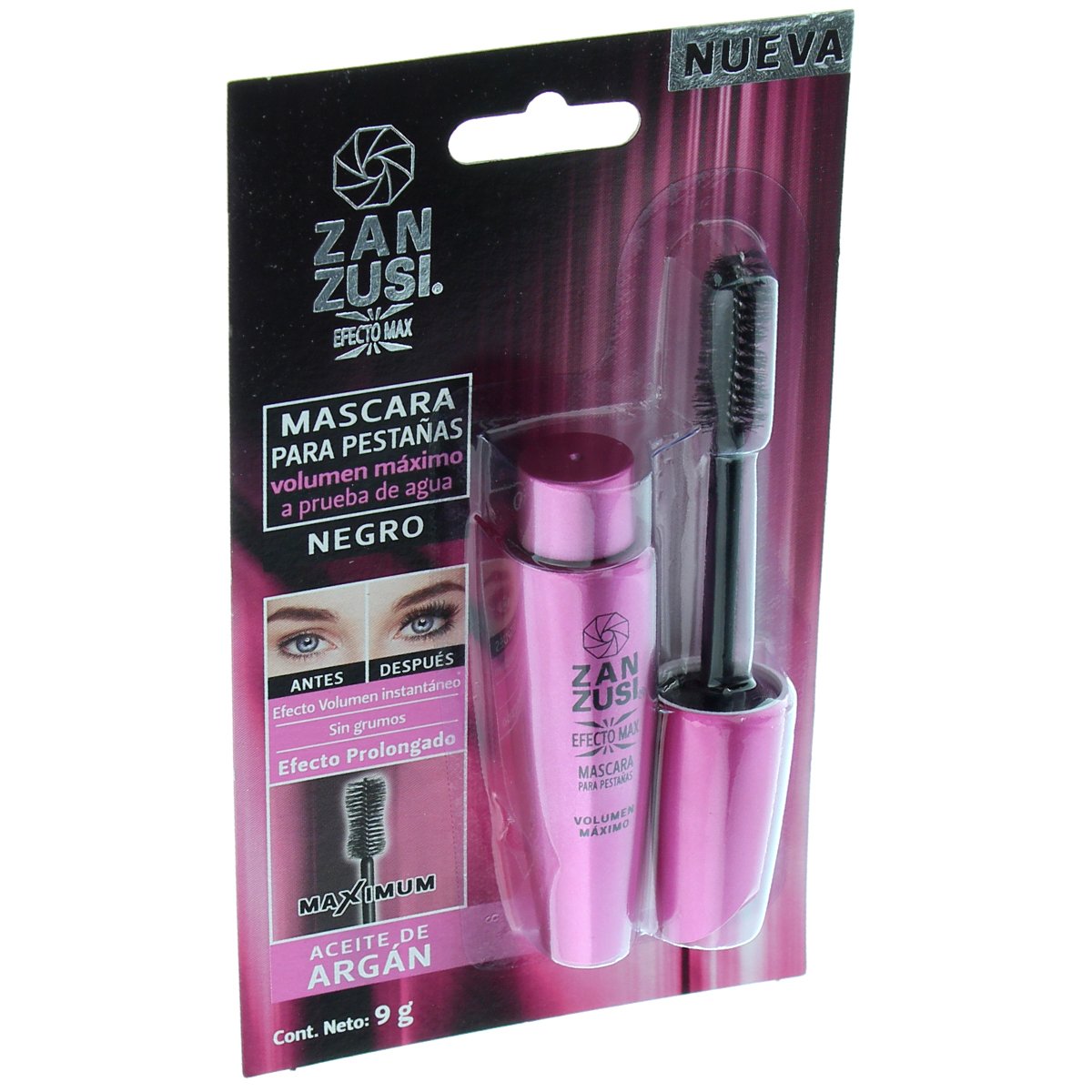 Máscara de Pestañas Zan Zusi Efecto Max Negro 9 g | DelSol