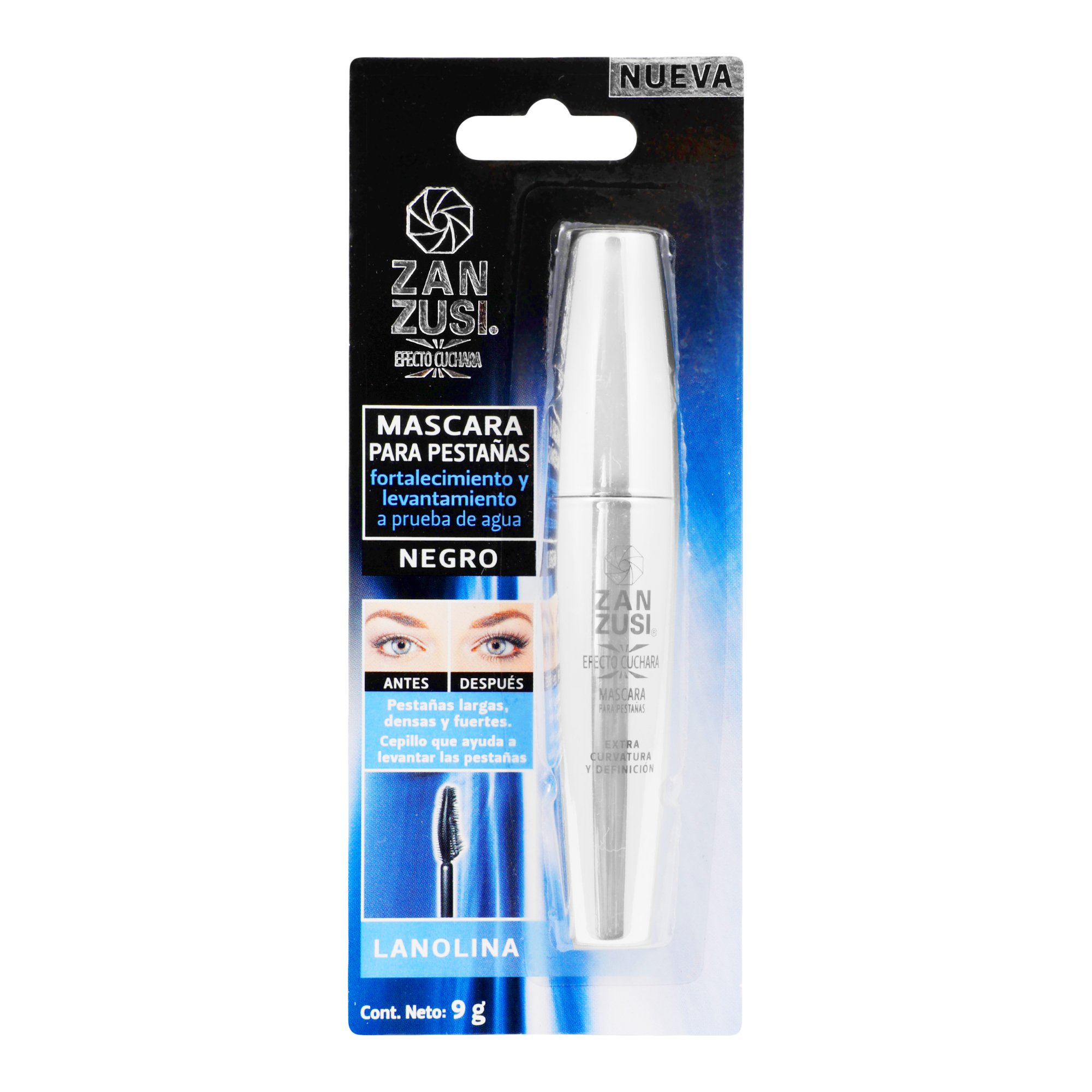 Máscara de Pestañas Zan Zusi Efecto Cuchara Negro 9 g | DelSol