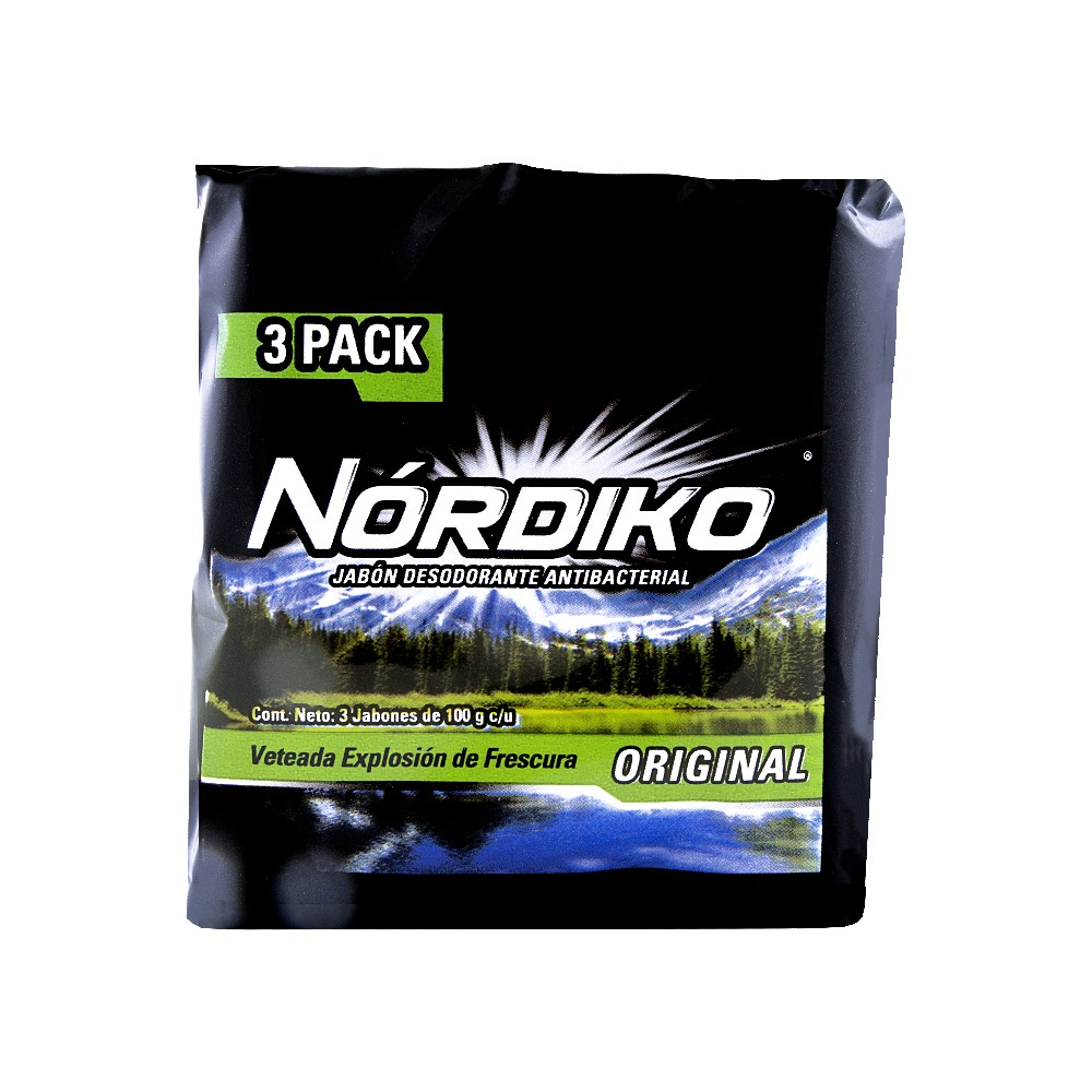 Jabón Desodorante Antibacterial Nordiko Original 3 Piezas | DelSol