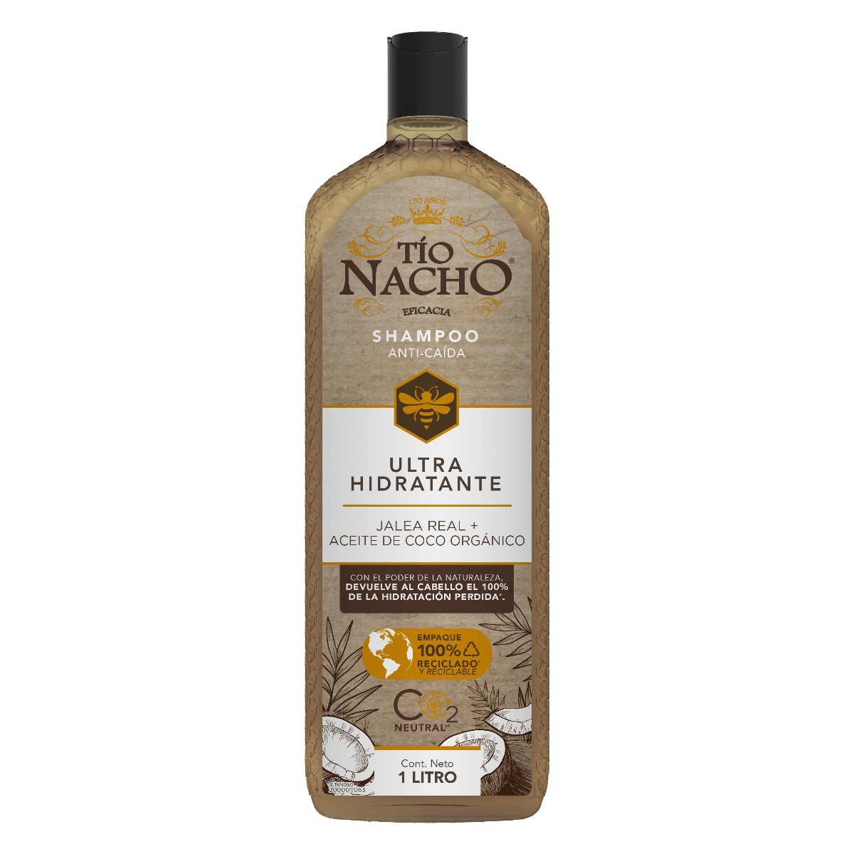 Shampoo Tío Nacho Ultrahidratante con Aceite de Coco 1 L | DelSol