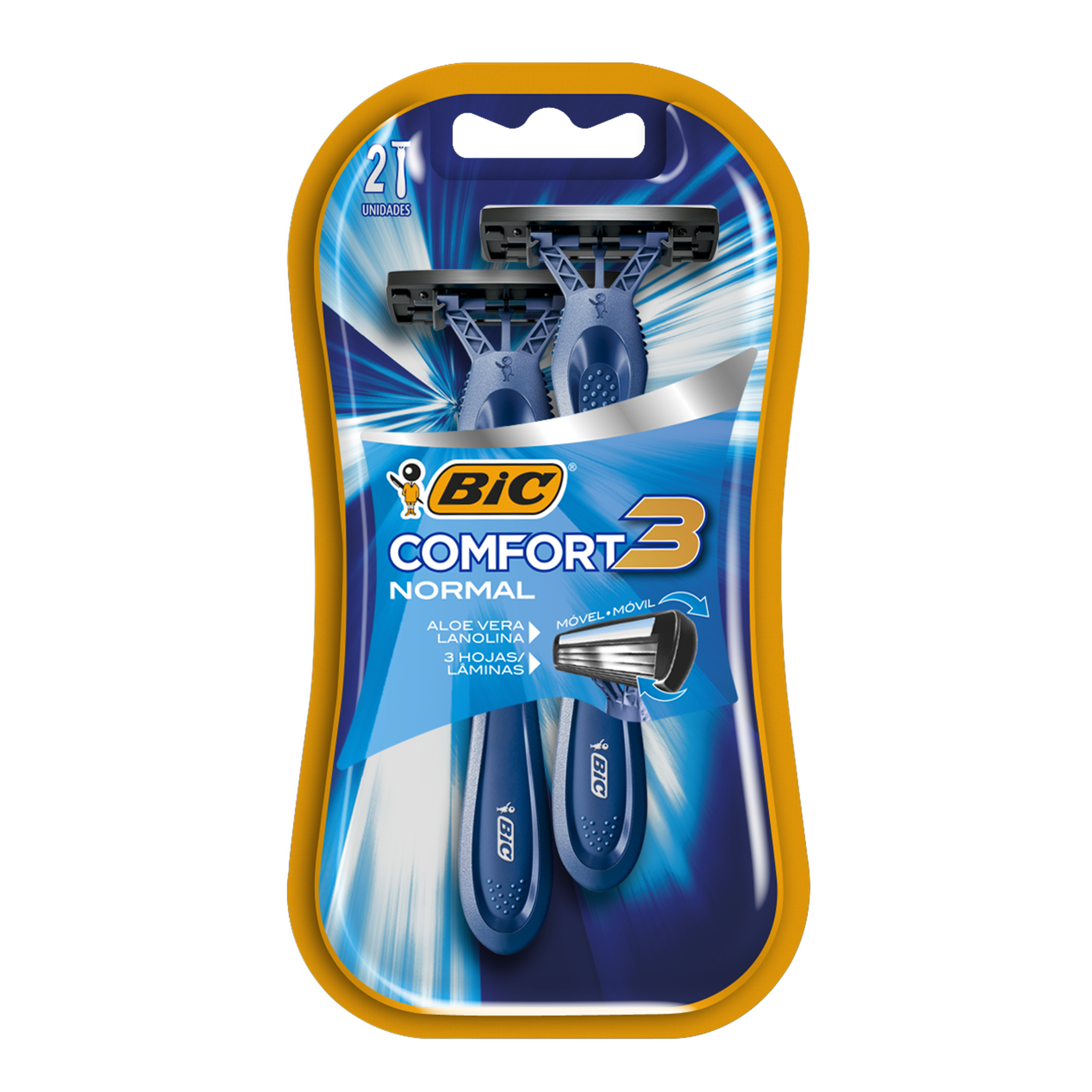 Rastrillos Desechables Bic Comfort 3 Piel Normal 2 Piezas | DelSol