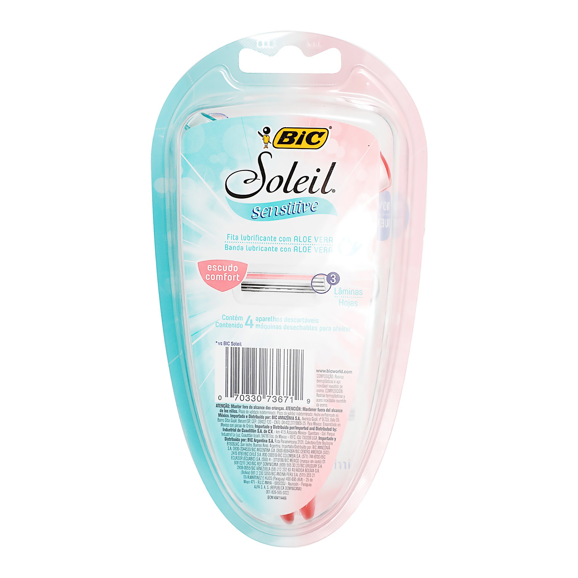 Rastrillos Desechables Bic Soleil Sensitive 4 Piezas | DelSol