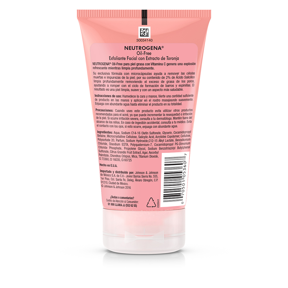 Exfoliante Facial Neutrogena Oil Free con Extracto de Toronja 124 ml ...