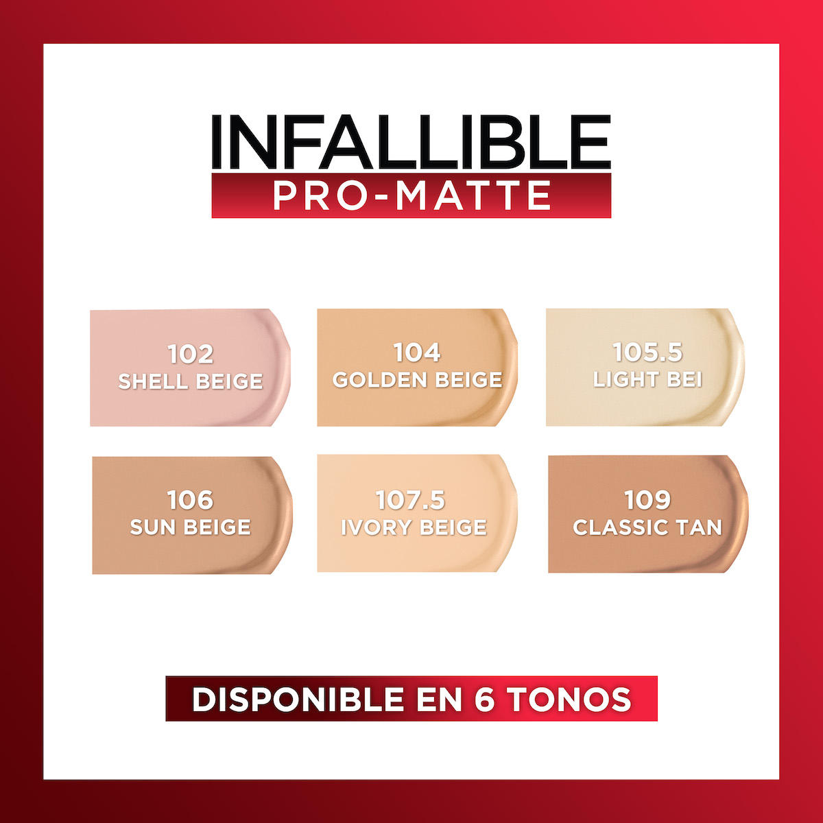 Base de Maquillaje Líquida L'Oréal Infallible Pro Matte 105.5 Light ...