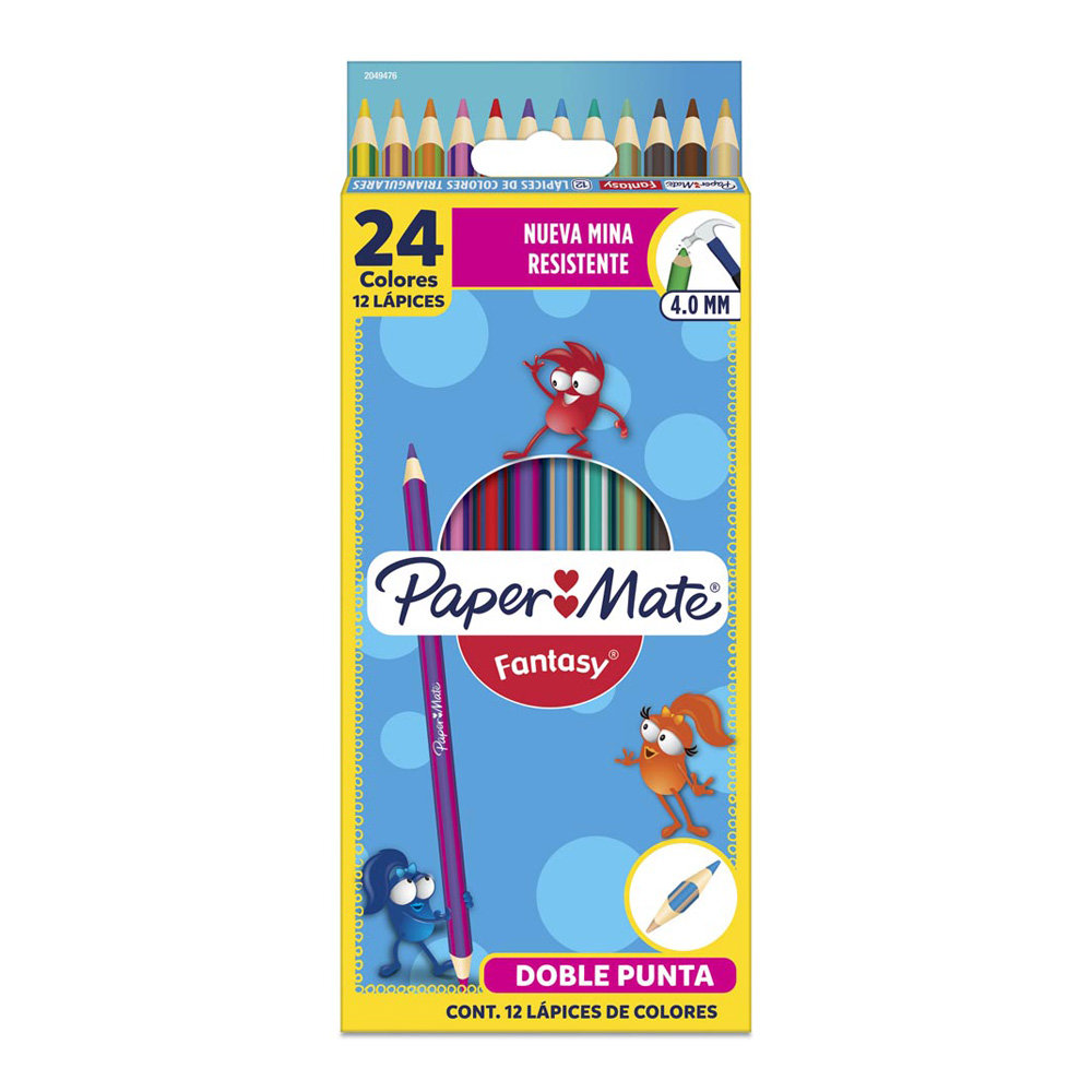 Lápices de Colores Paper Mate Fantasy Doble Punta 12 Piezas | DelSol