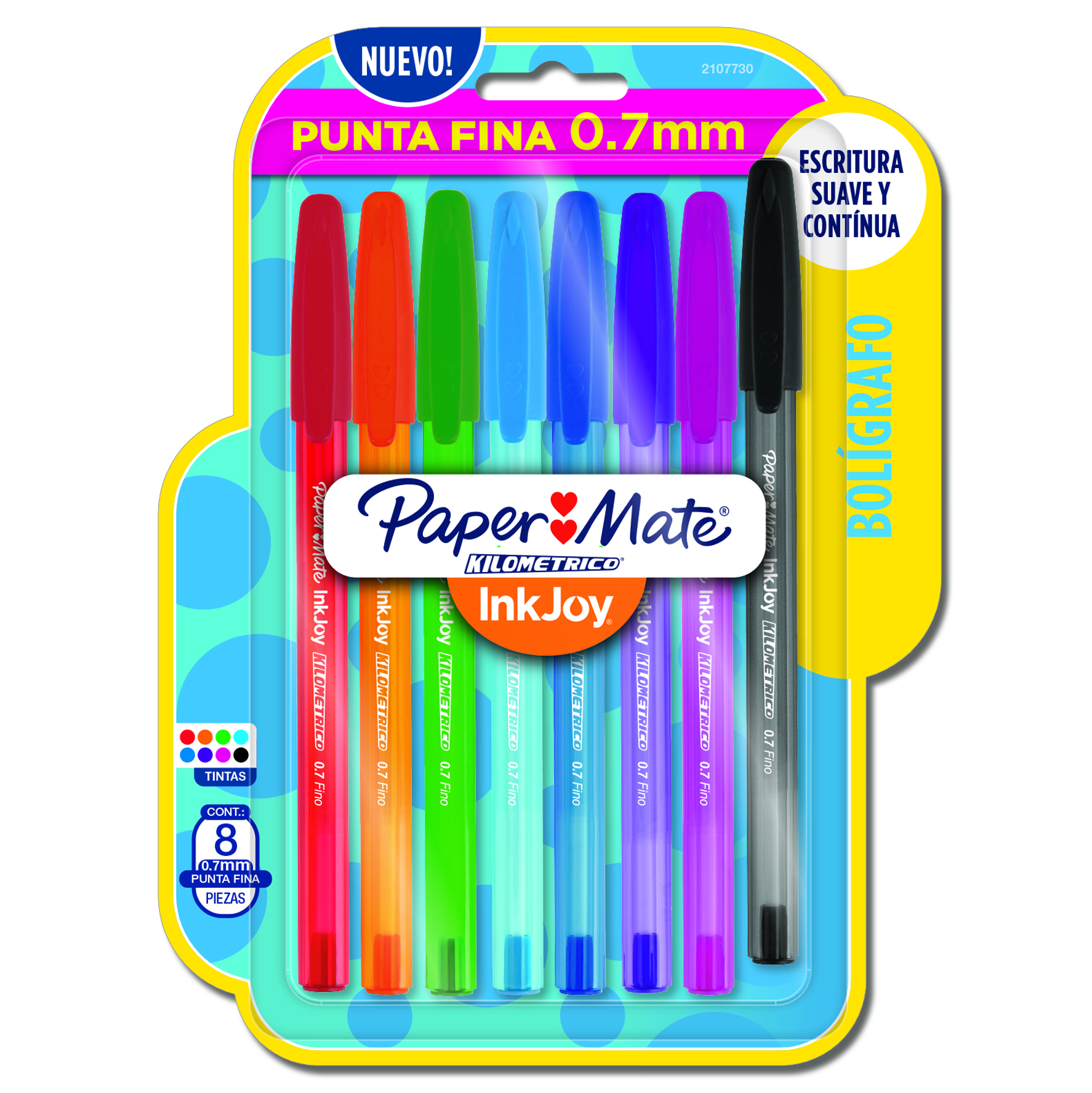 Bolígrafos Kilométrico Punto Fino Cd8 8 Piezas | DelSol