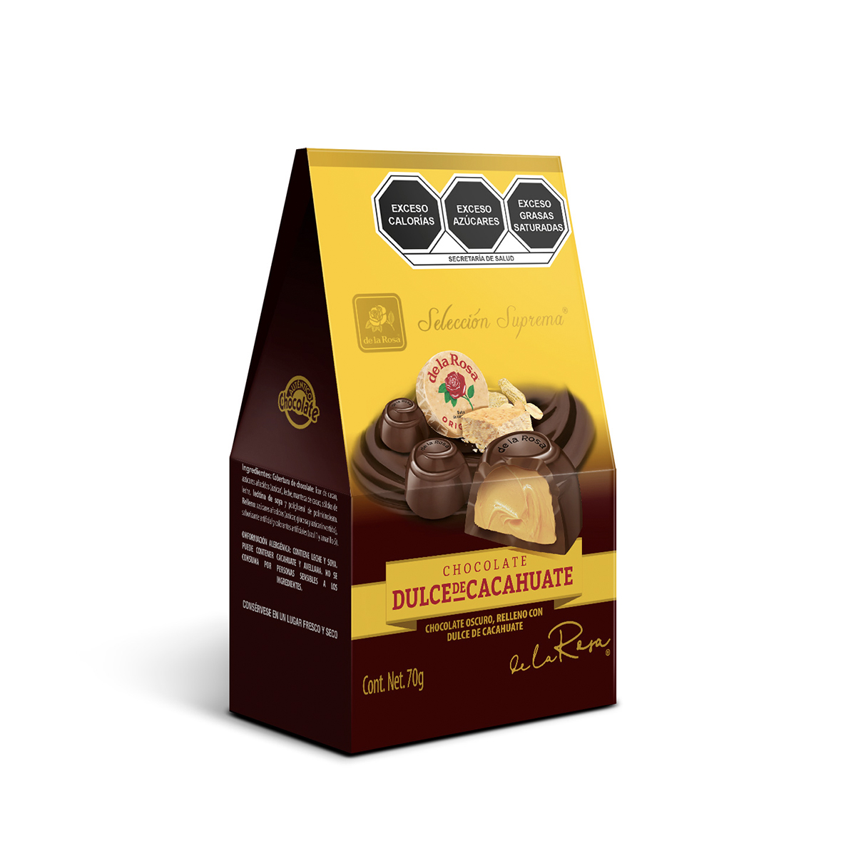 Chocolates De La Rosa Selección Suprema Dulce de Cacahuate 70 g | DelSol