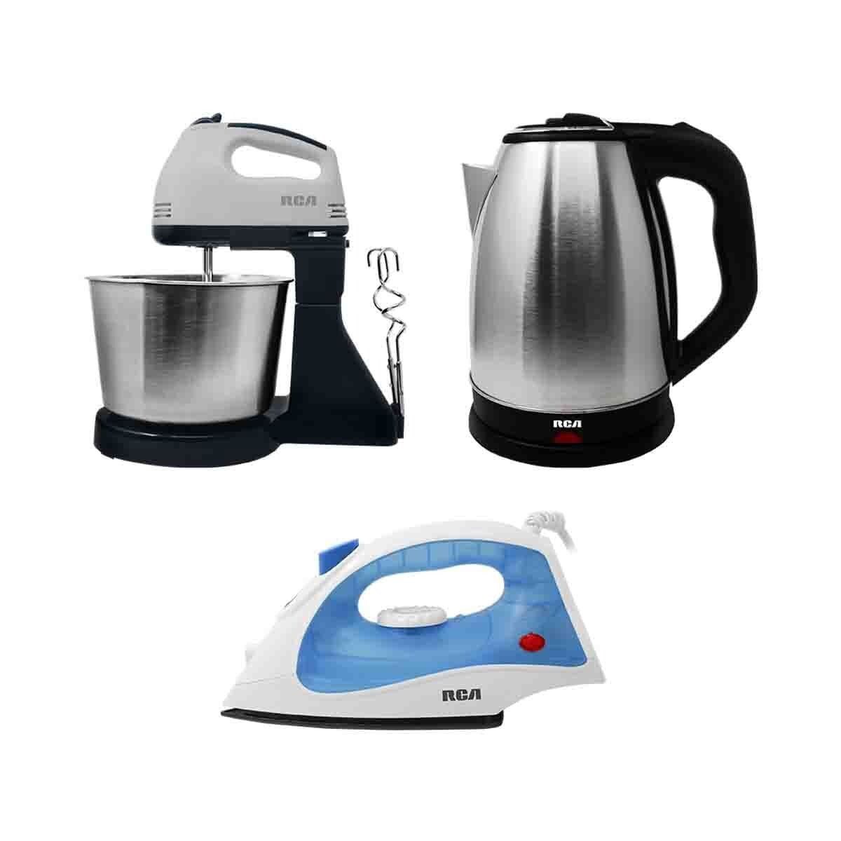 Combo Hogar RCA con Batidora, Tetera y Plancha | DelSol