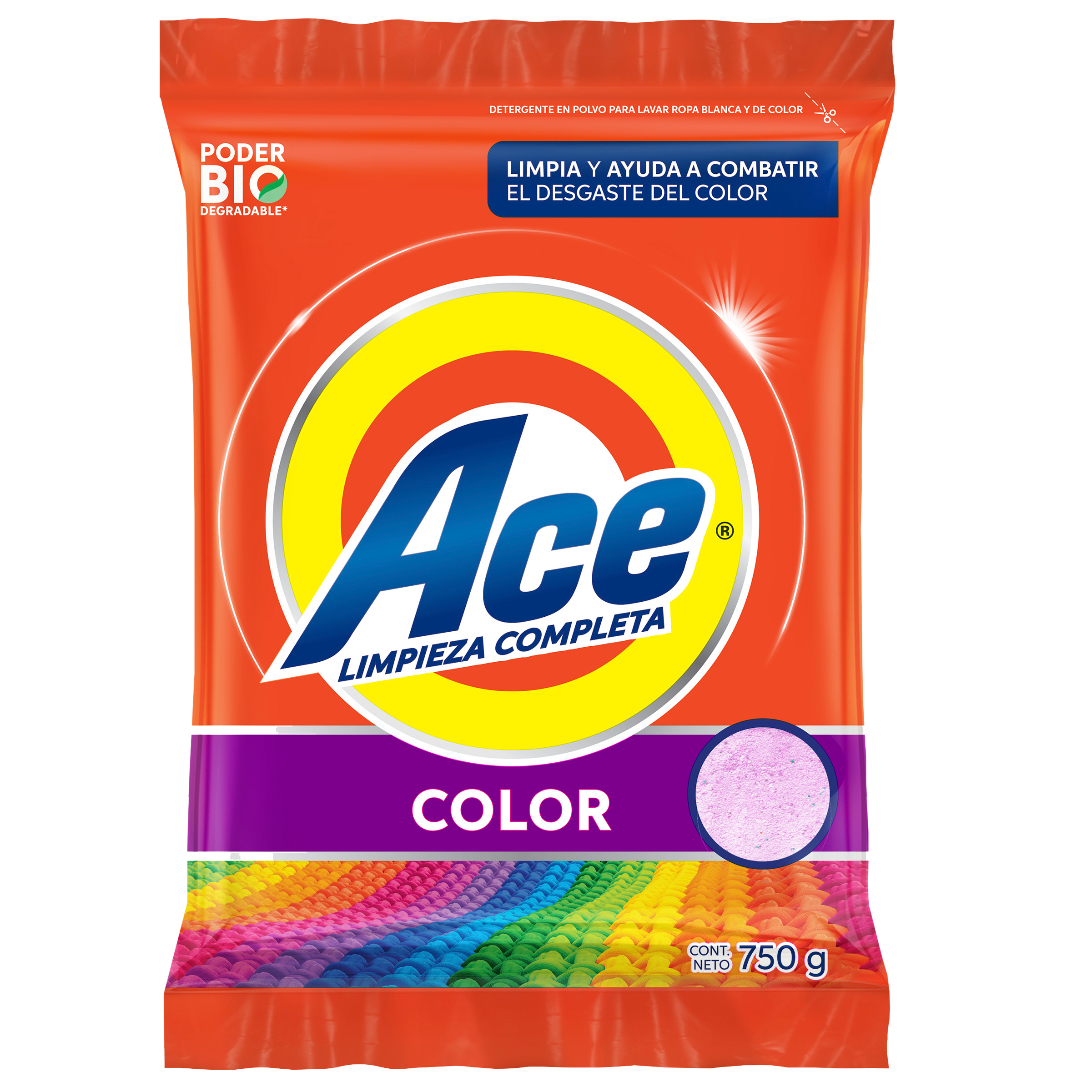 Detergente en Polvo Ace Color 750 g | DelSol