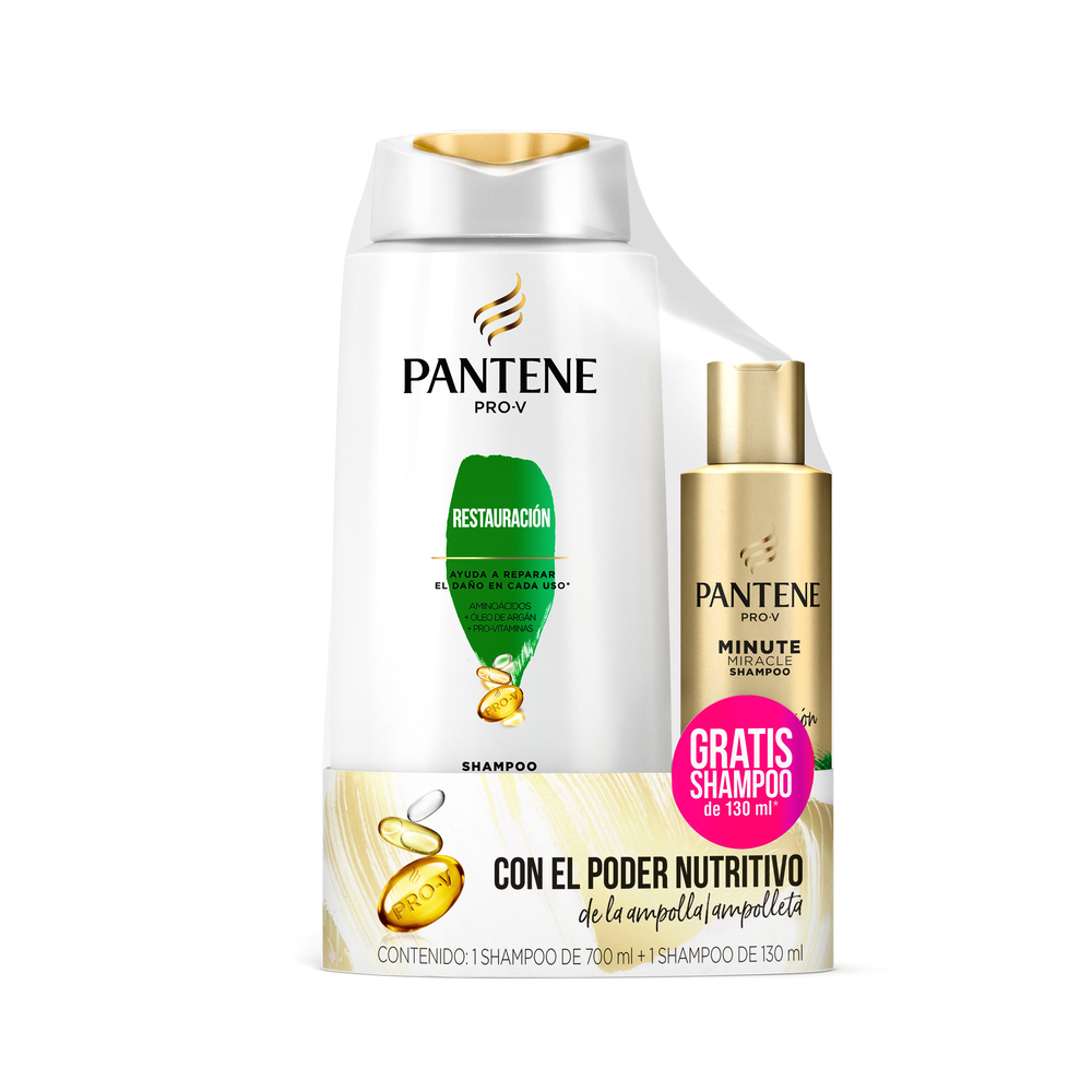 Shampoo Pantene Restauración 700 ml + Minute Miracle Shampoo 130ml | DelSol