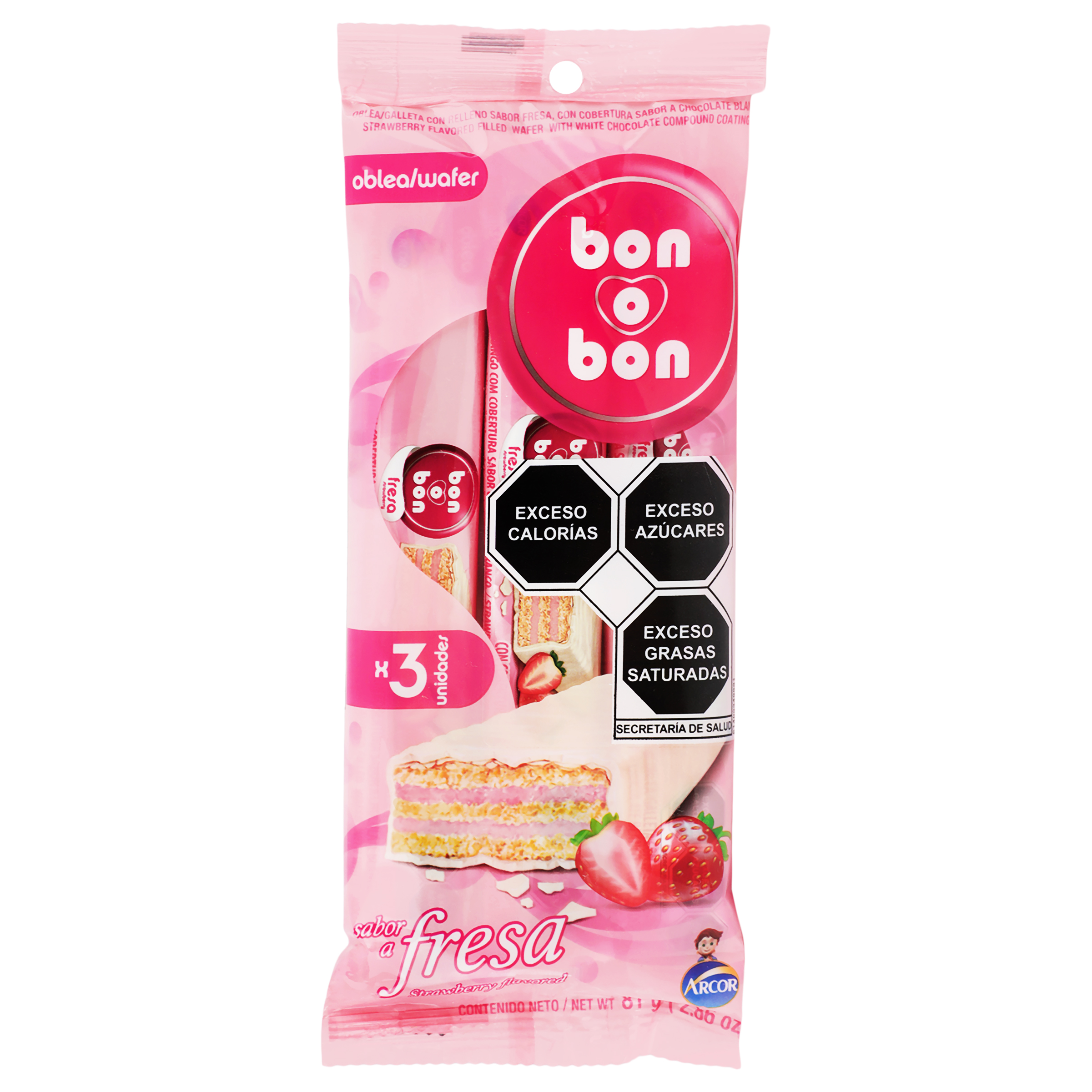 Chocolates Bon o Bon Fresa 3 Piezas | DelSol