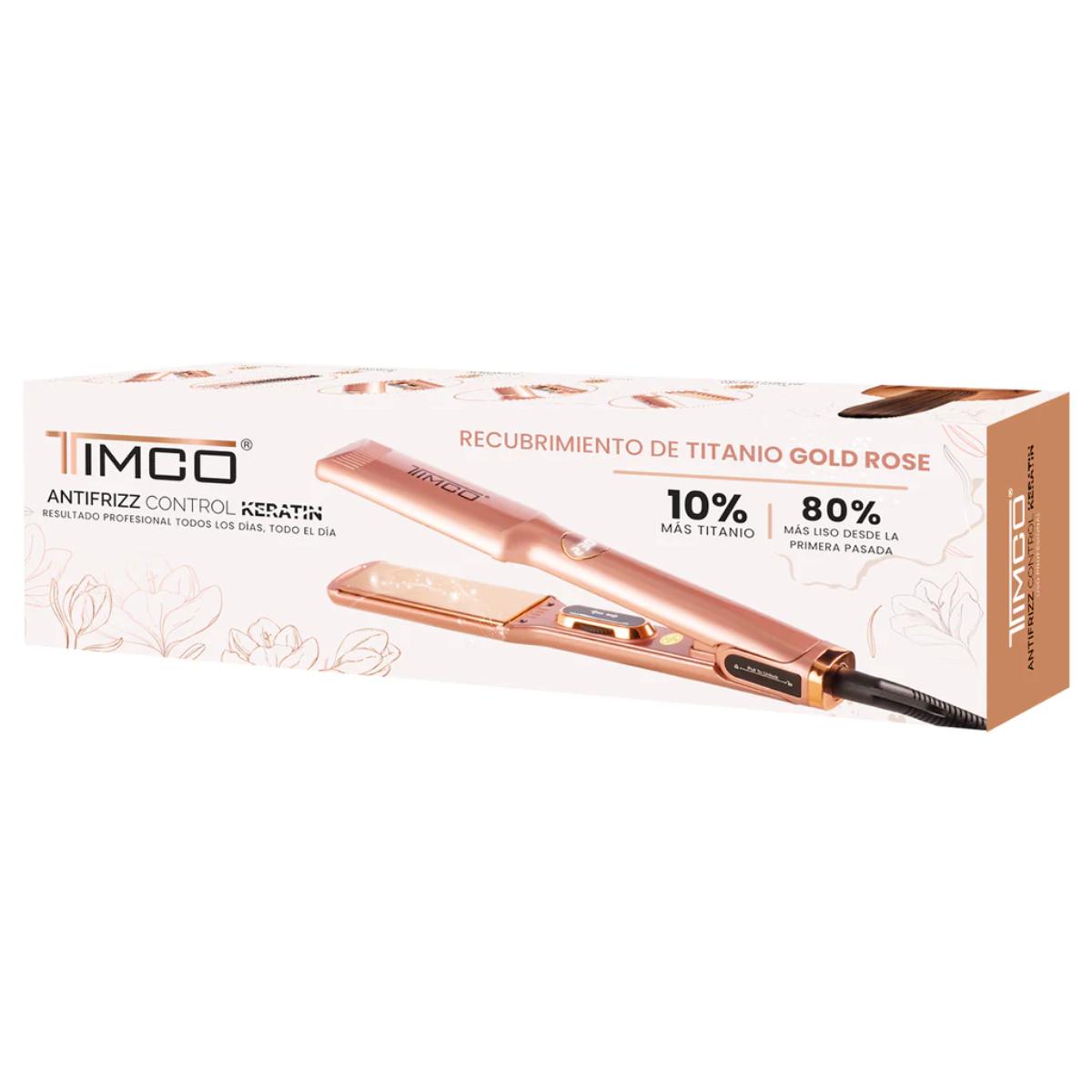 Alaciadora para Cabello Timco Antifrizz Control Keratin Gold Rose P1100 ...