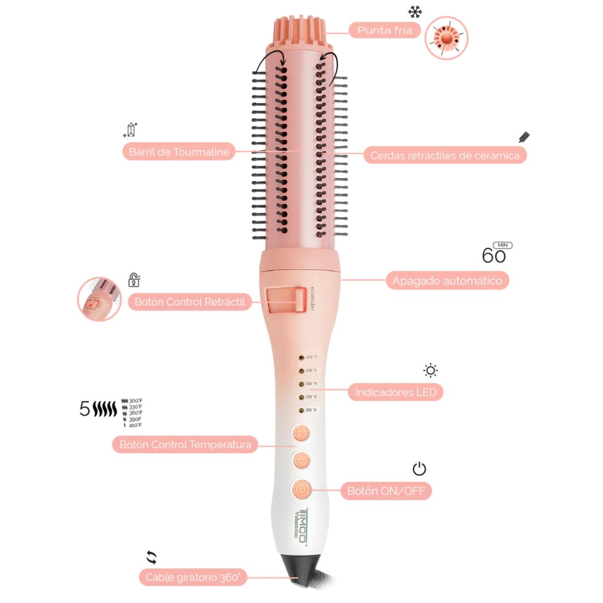 Cepillo Eléctrico Timco Tourmalina Majesty Peach Tourmaline CEF228 | DelSol