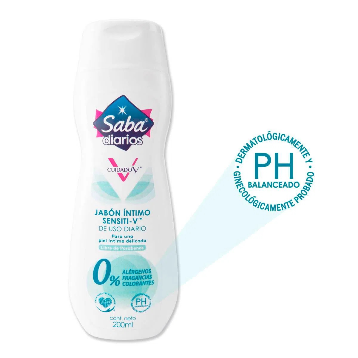 Jabón Íntimo Saba Diarios Sensiti-V 200 ml | DelSol