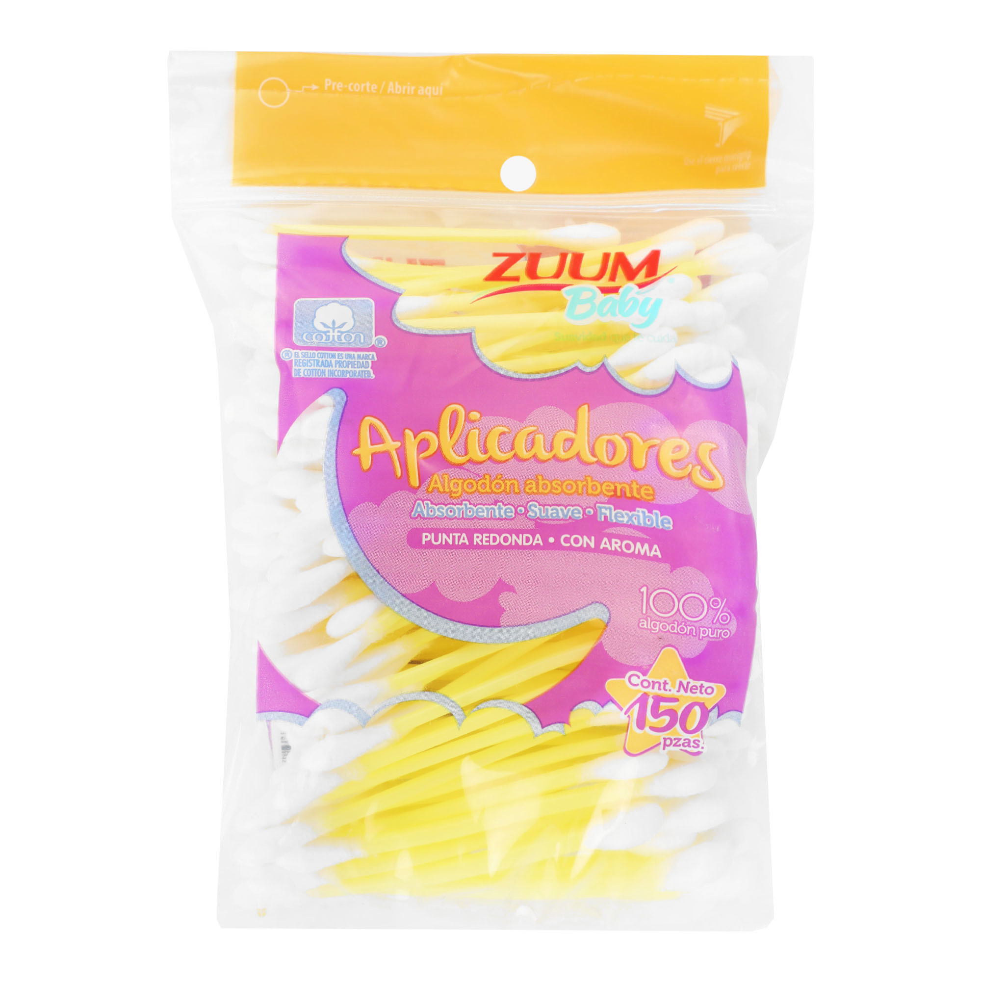 Hisopos con Aroma Zuum Baby 150 Piezas | DelSol