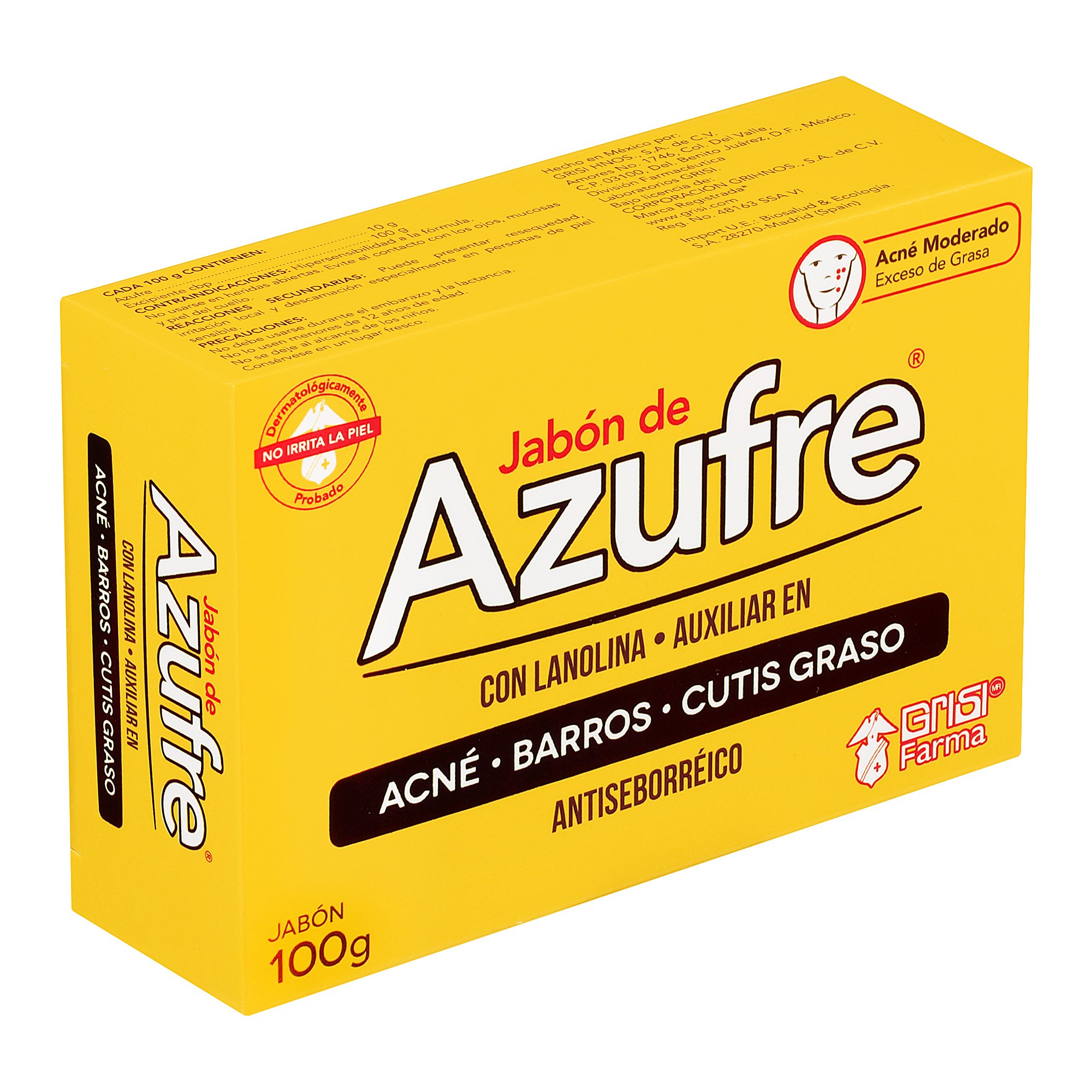 Jabón de Azufre Grisi Antiseborréico 100 g | DelSol