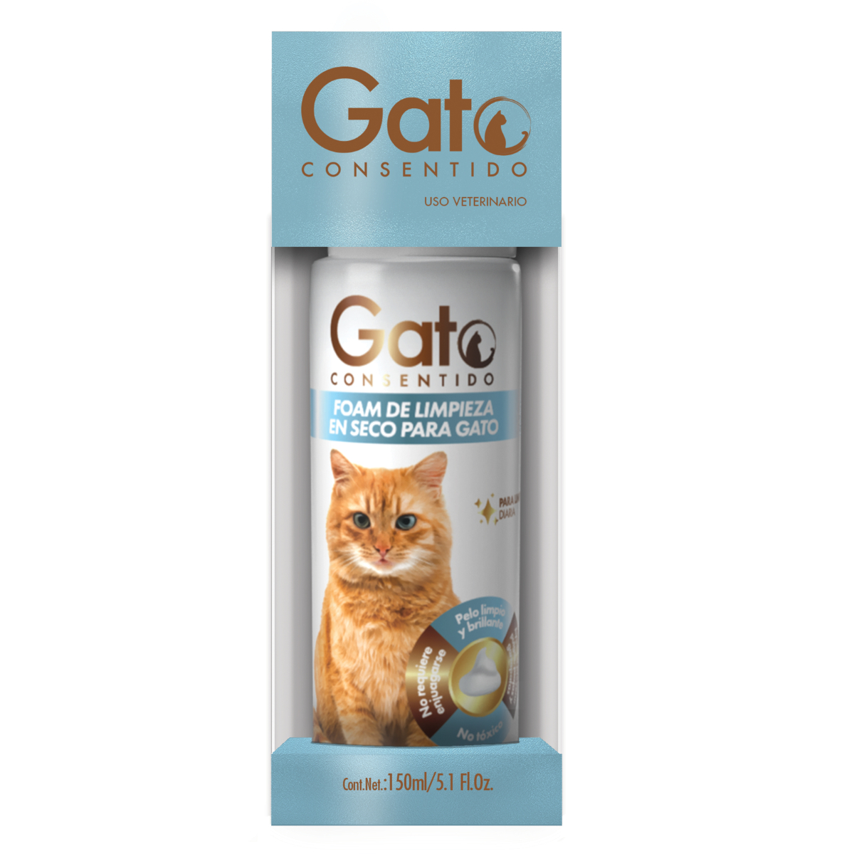 Espuma de Limpieza en Seco Gato Consentido 150 ml | DelSol