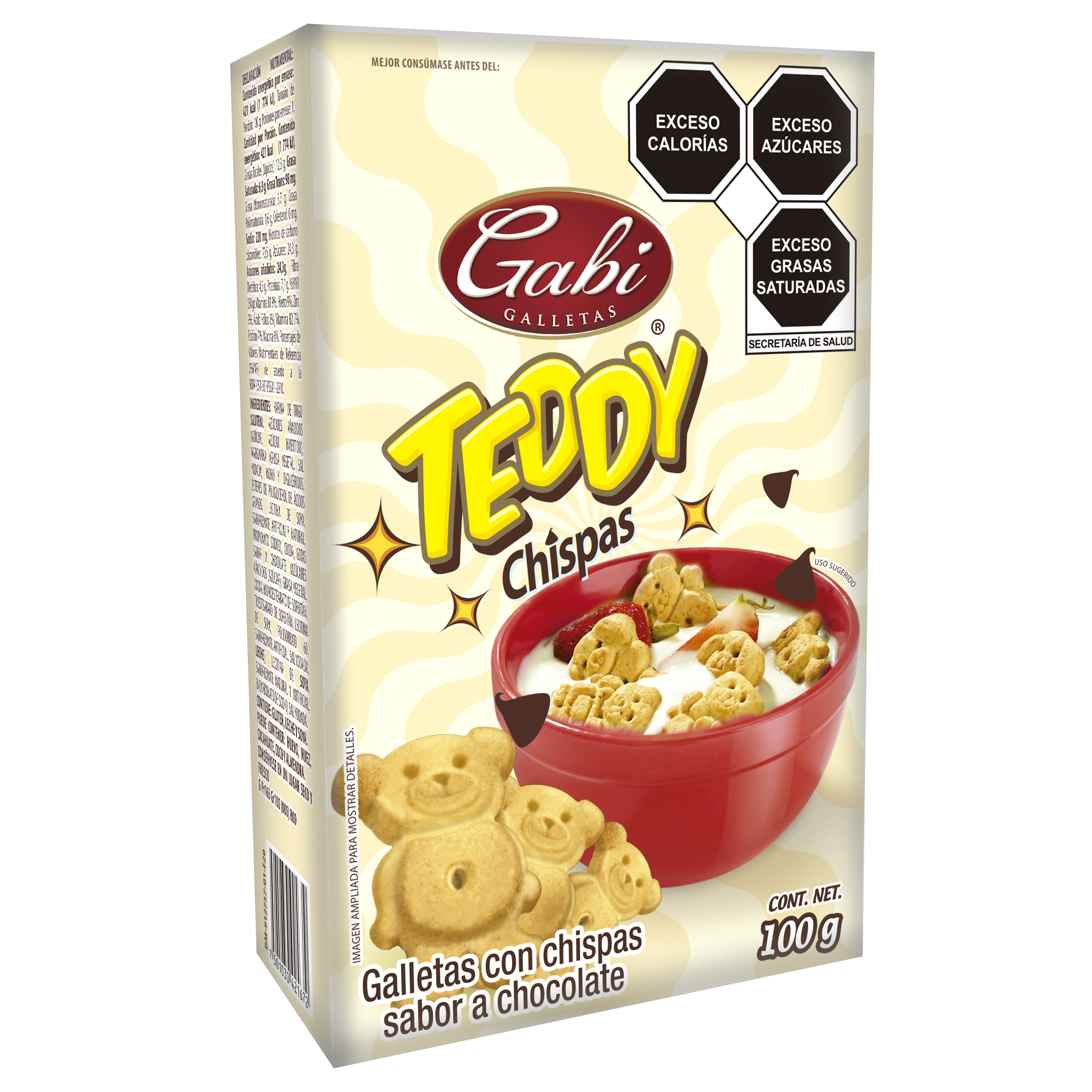 Galletas Gabi Teddy con Chispas de Chocolate 100g | DelSol
