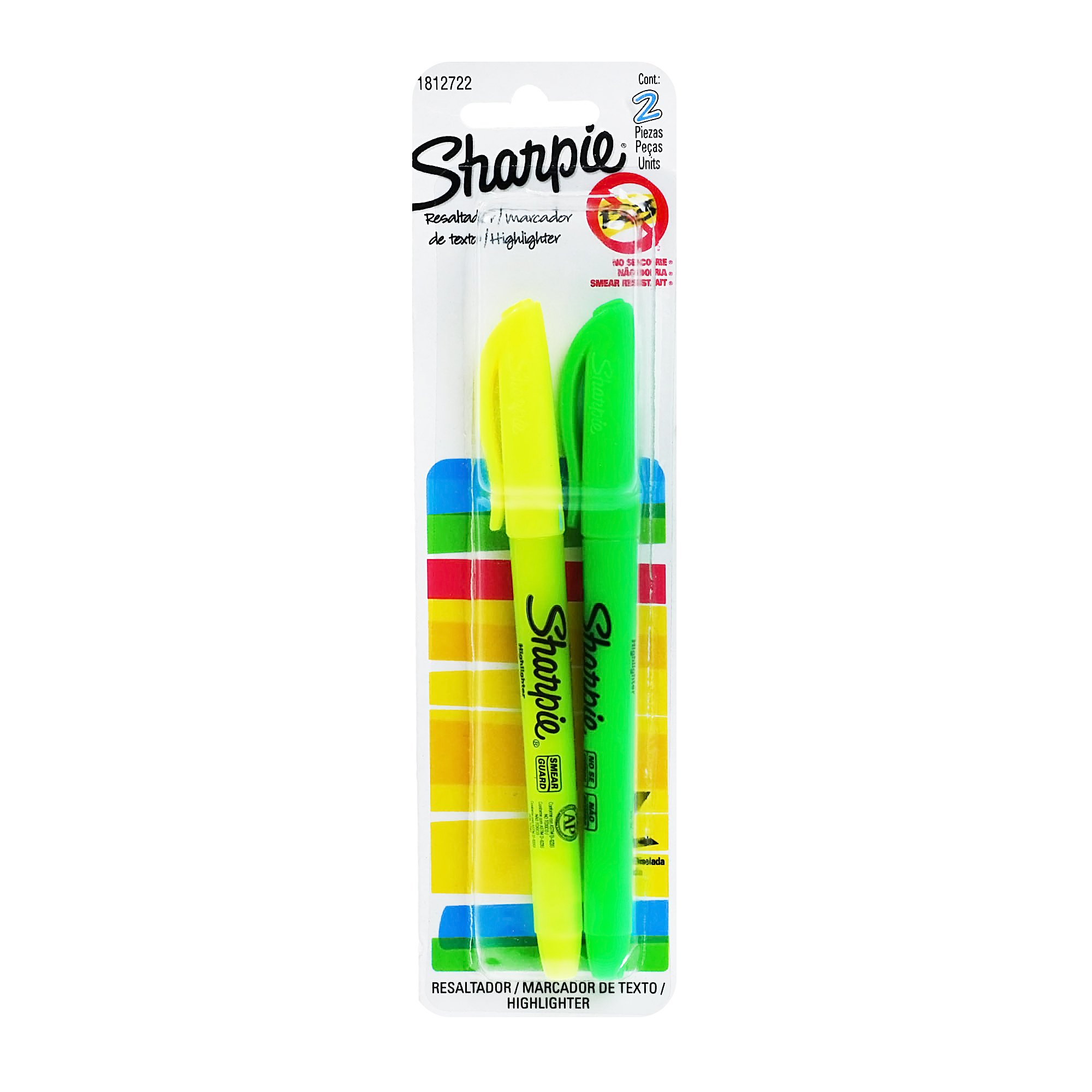 Marcatextos Delgados Sharpie Amarillo y Verde 2 Piezas | DelSol
