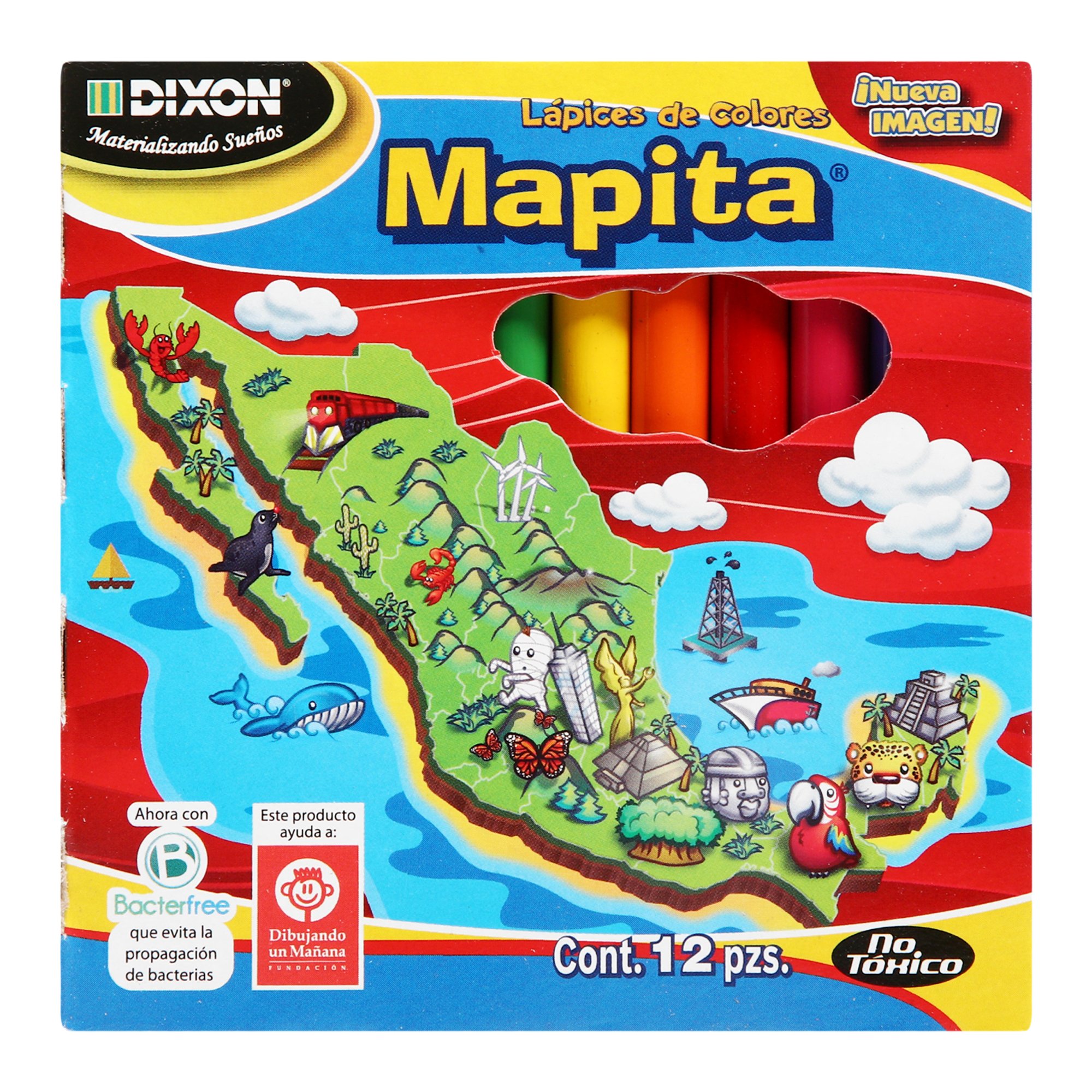 Lápices de Colores Cortos Dixon Mapita 12 Piezas | DelSol