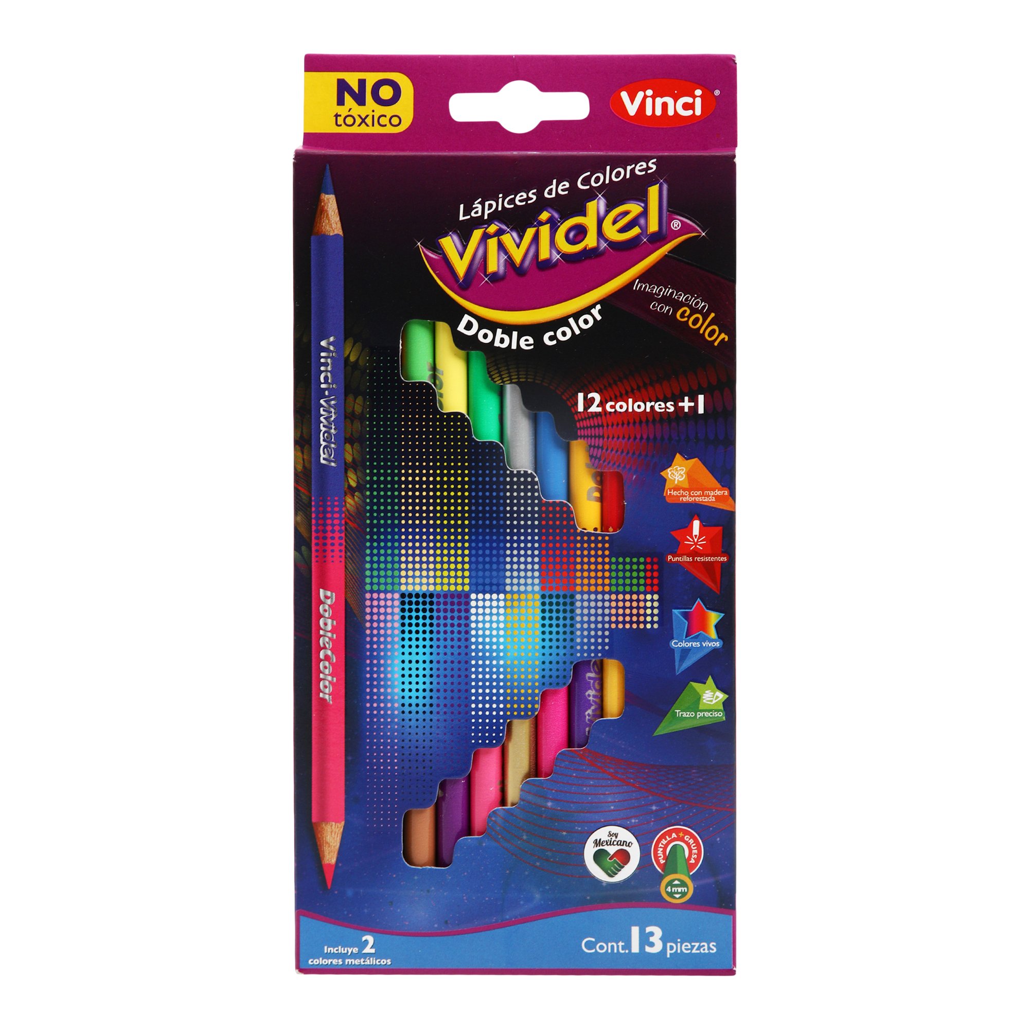 Lápices de Colores Vividel 13 Piezas Doble Color | DelSol