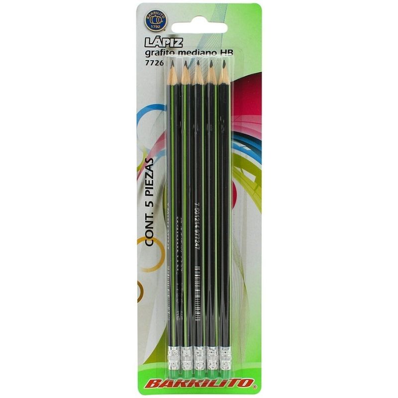 Lápiz De Grafito Hb blister 5 Piezas | DelSol