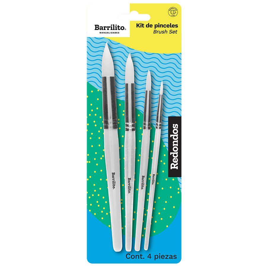 Pinceles Redondos 4 Piezas Barrilito | DelSol