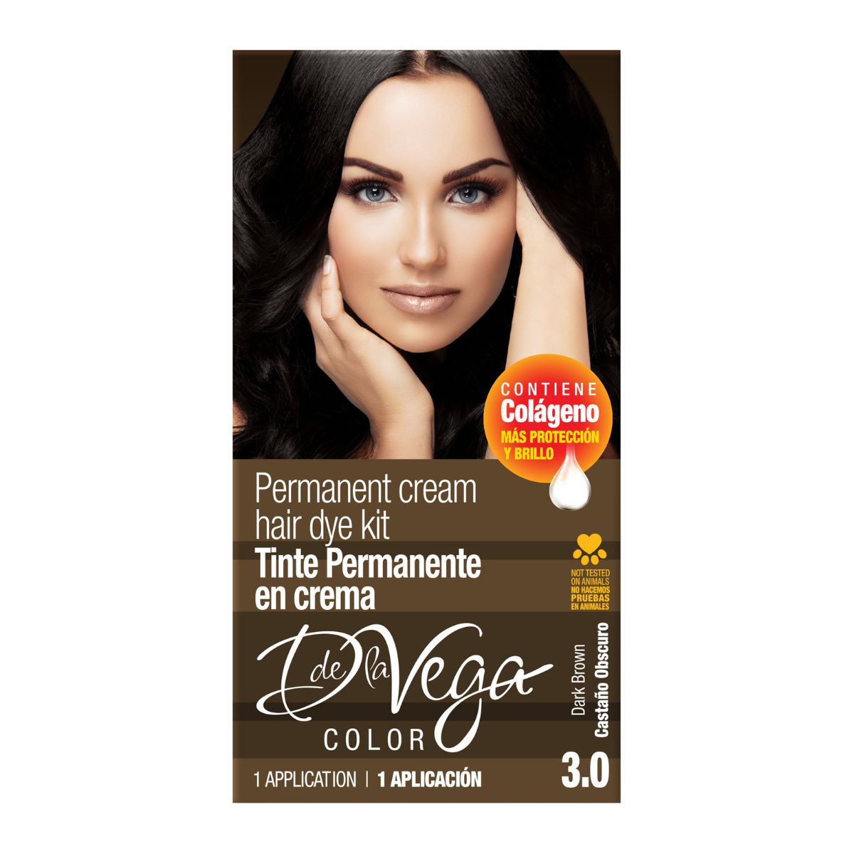 Tinte Permanente En Crema D de La Vega 3.0 Castaño Oscuro | DelSol