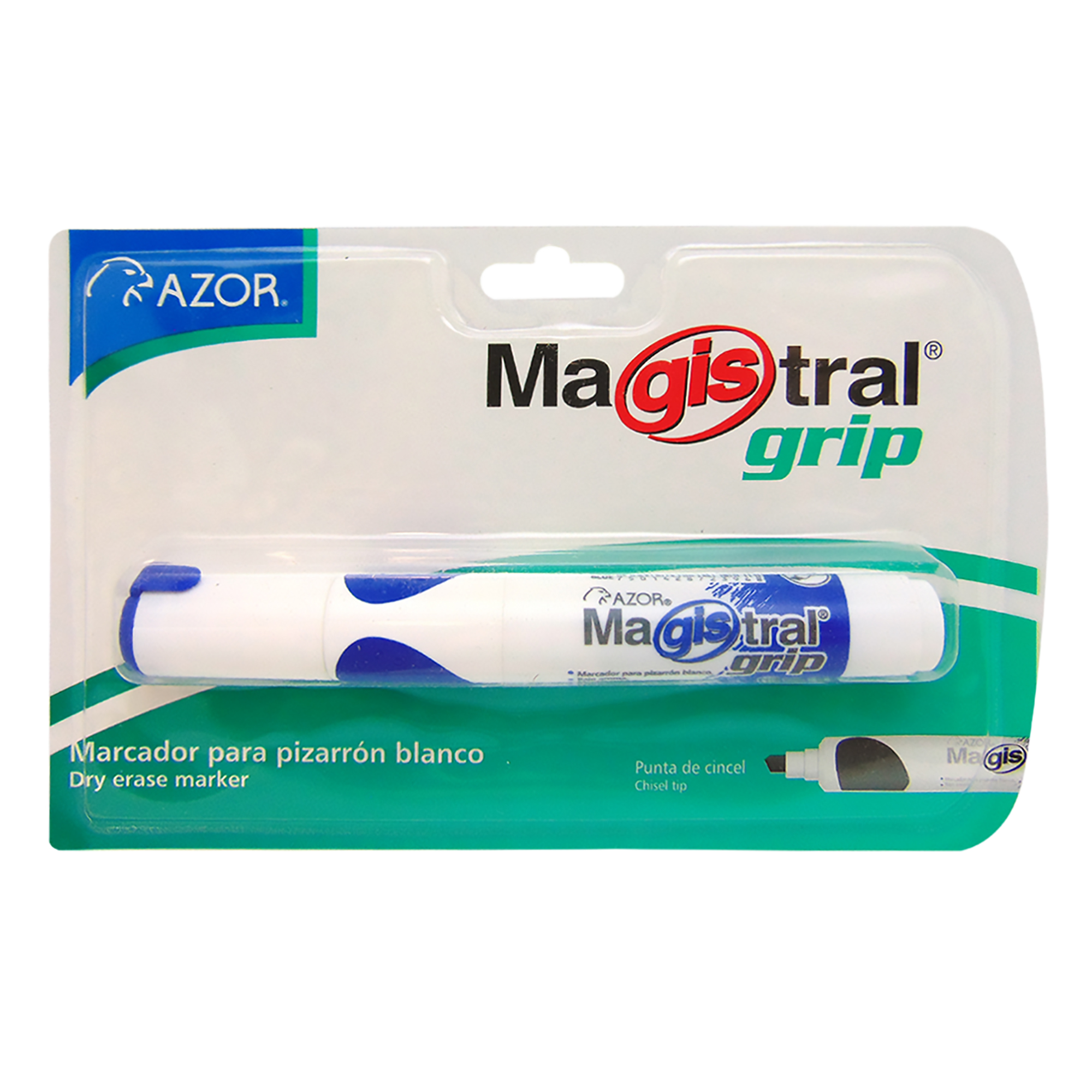 Marcador para Pizarrón Blanco Azor Magistral Grip Azul | DelSol