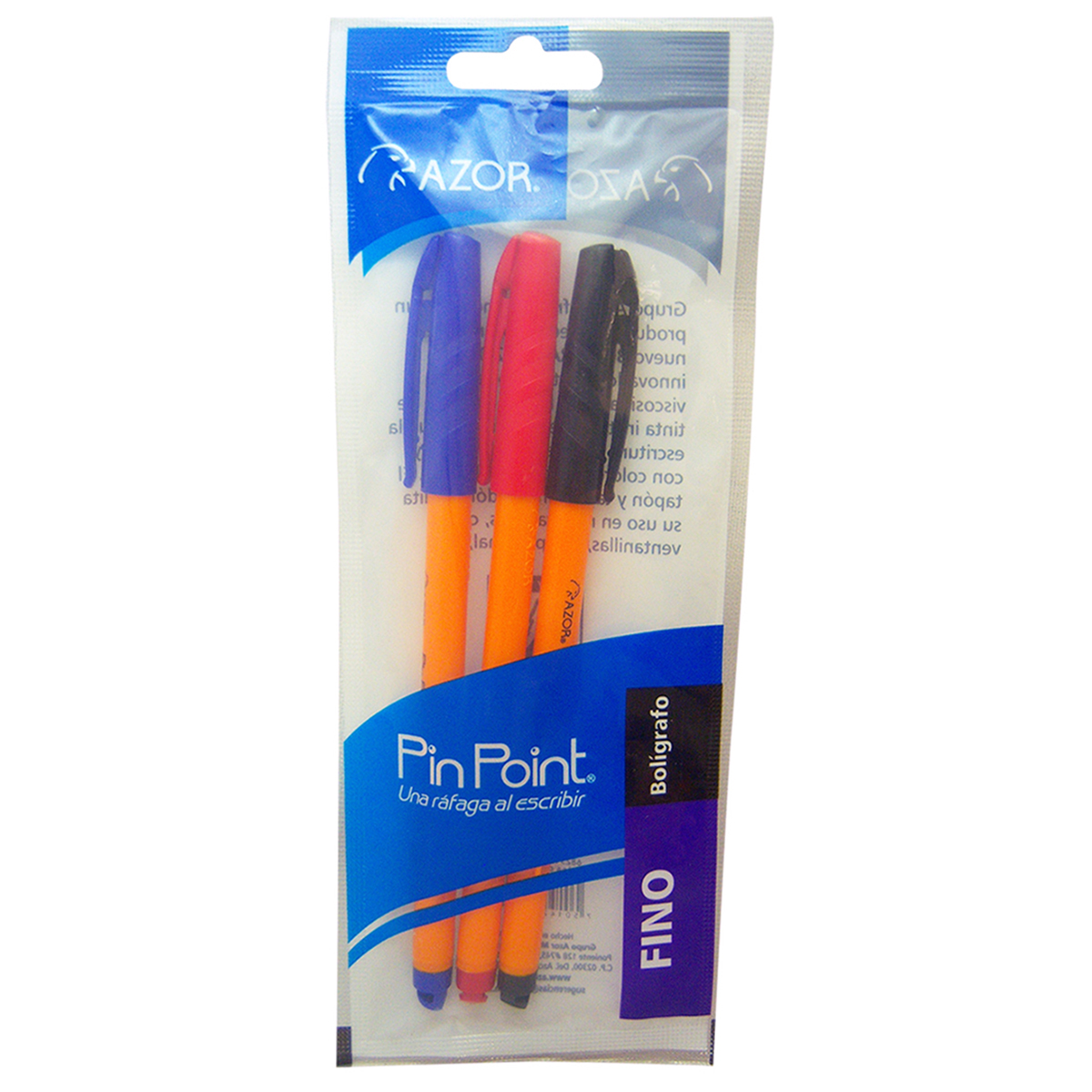 Bolígrafos PinPoint Cuerpo Amarillo AZOR 3 Pzas | DelSol