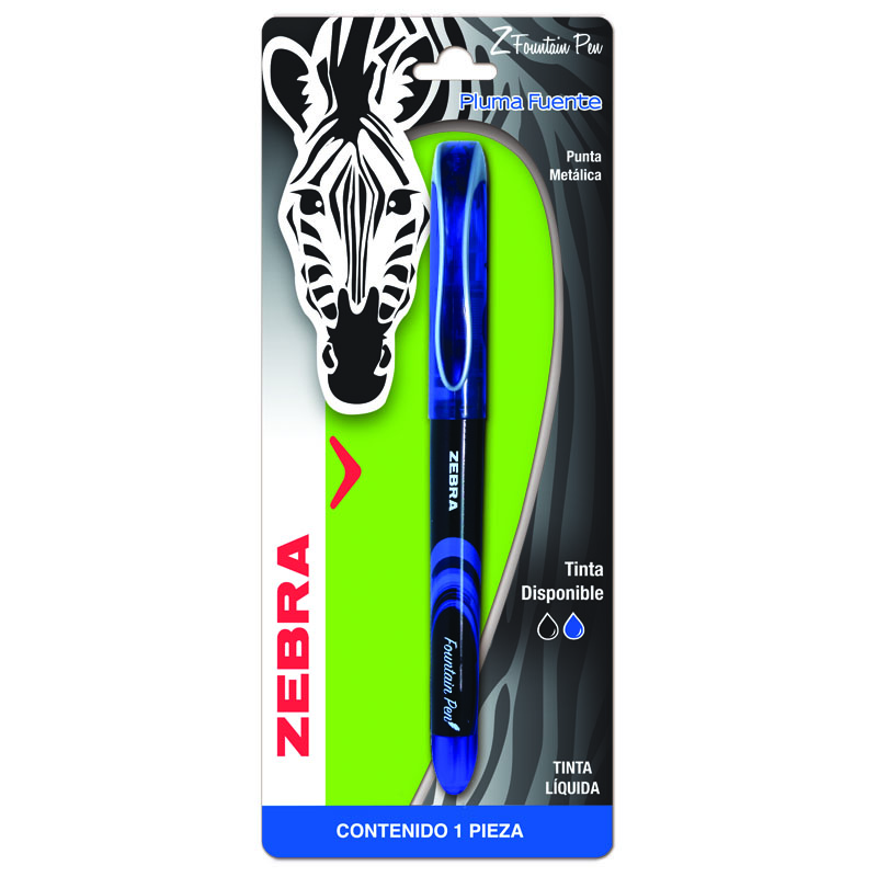 Pluma Fuente Azul Zebra Fountain | DelSol